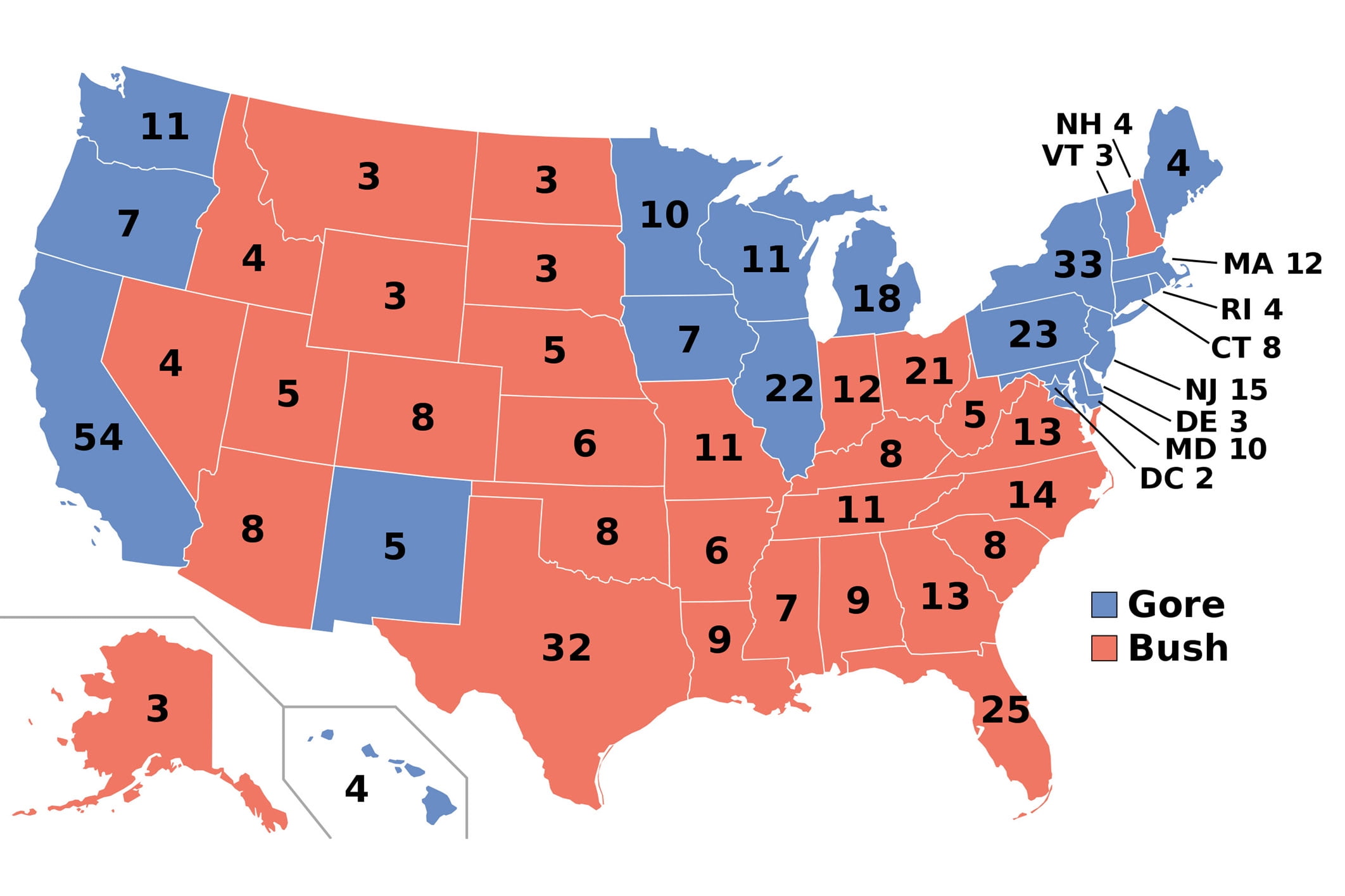 24x36 gallery poster, 2000 Presidential Election Results, President ...