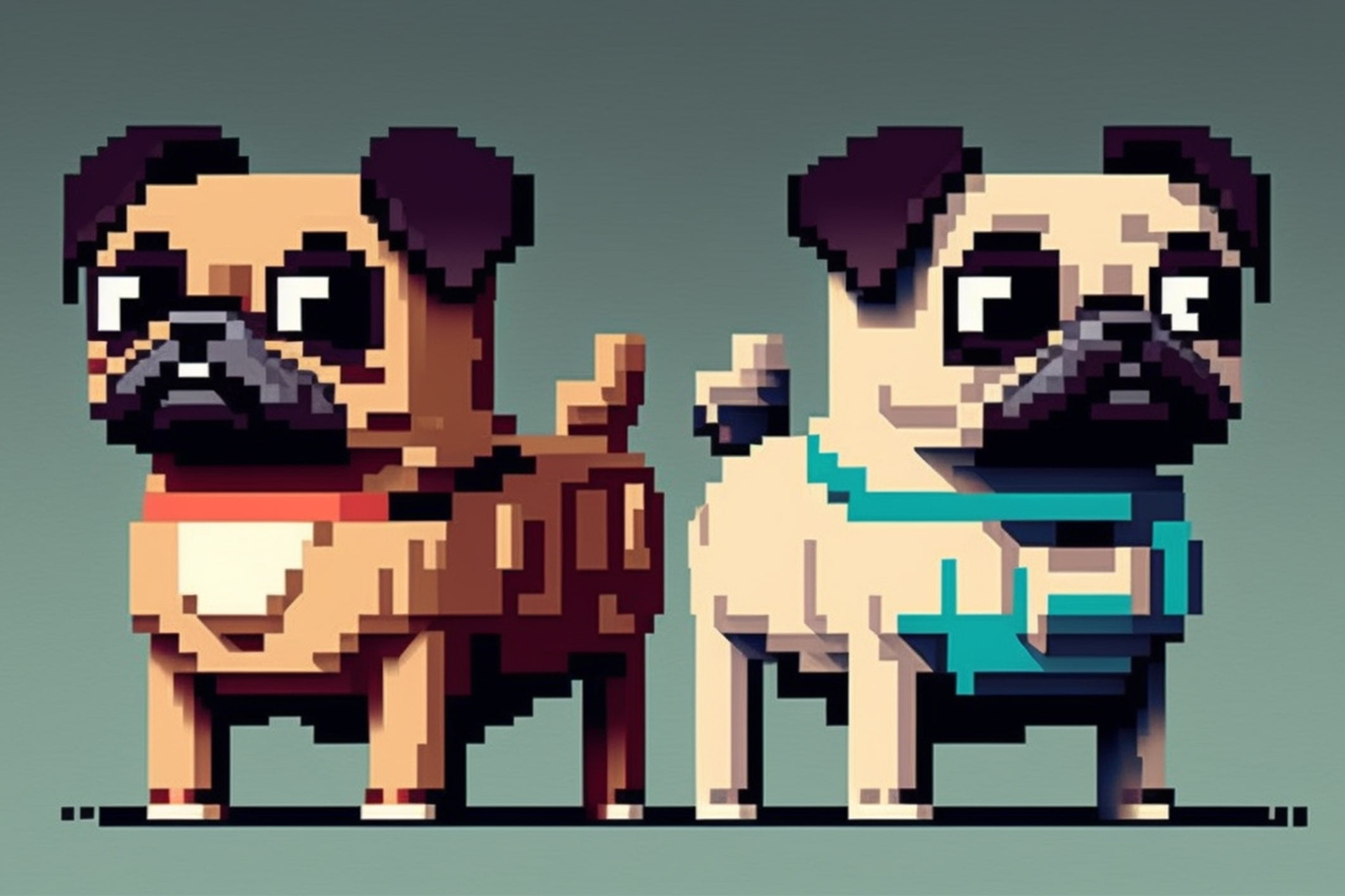 24x36 gallery poster, 8bit Pugs p1 - Walmart.com