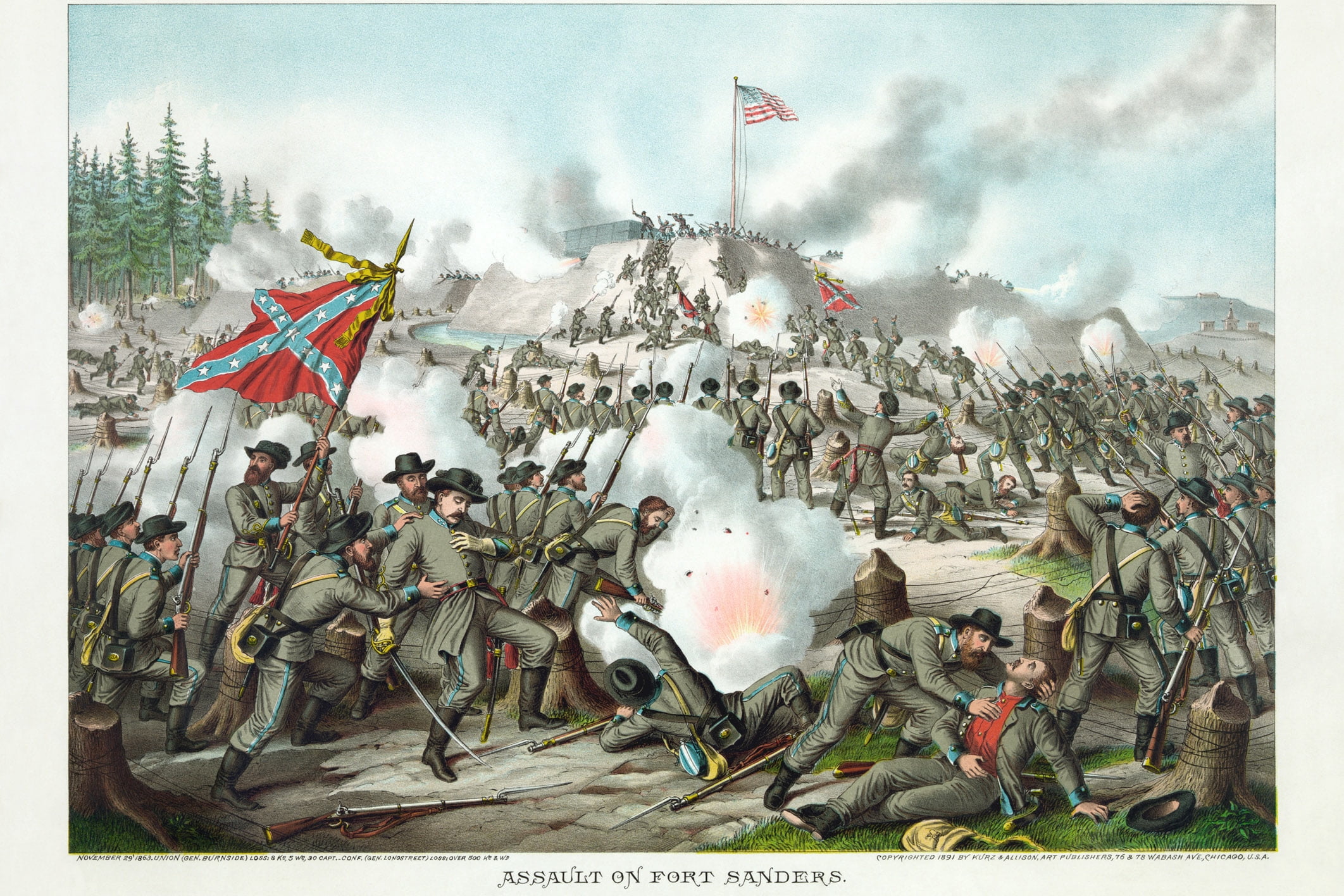 24x36 gallery poster, Battle of Fort Sanders by Kurz and Allison ...