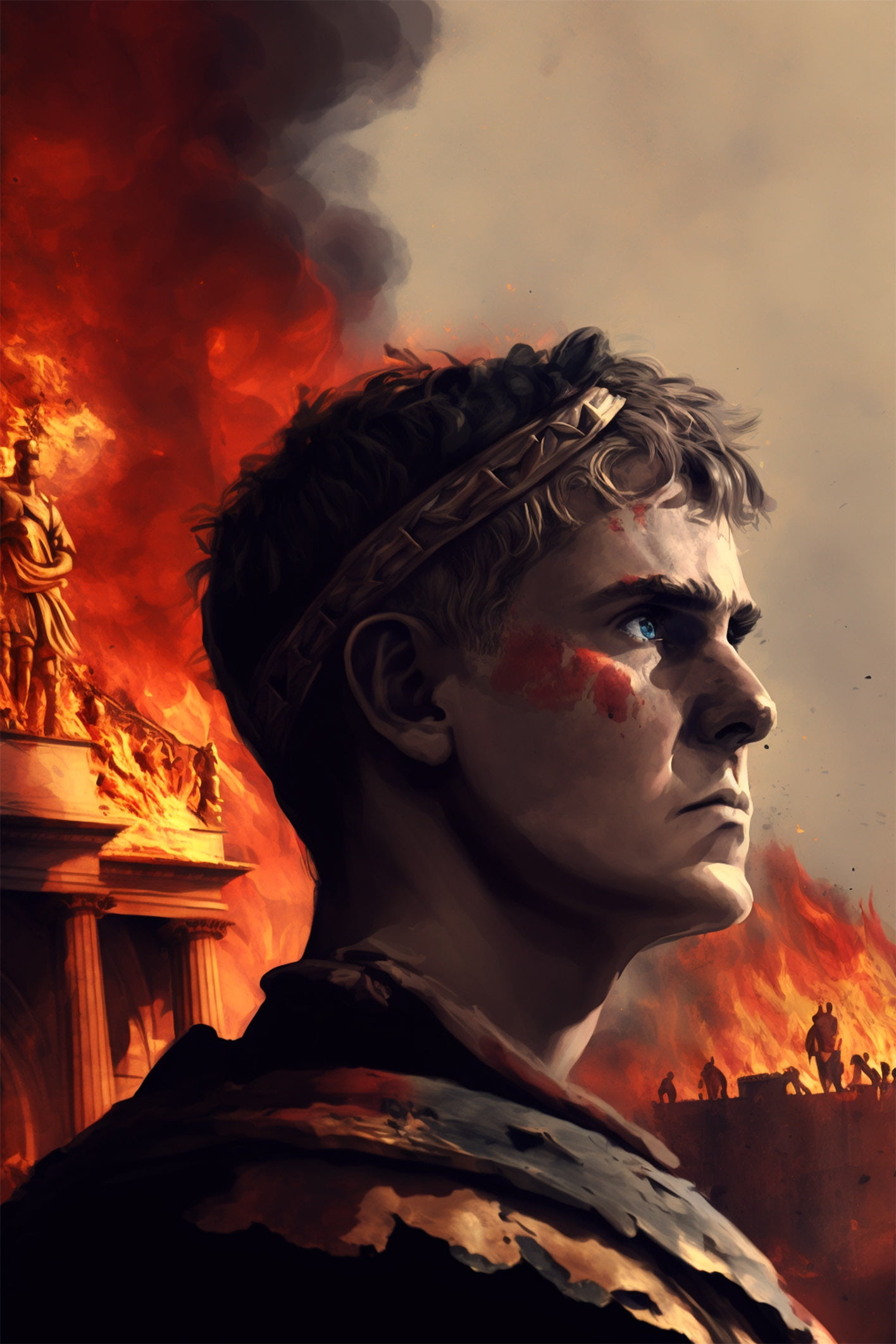 24x36 gallery poster, Emperor Nero watching Rome burn p3 - Walmart.com