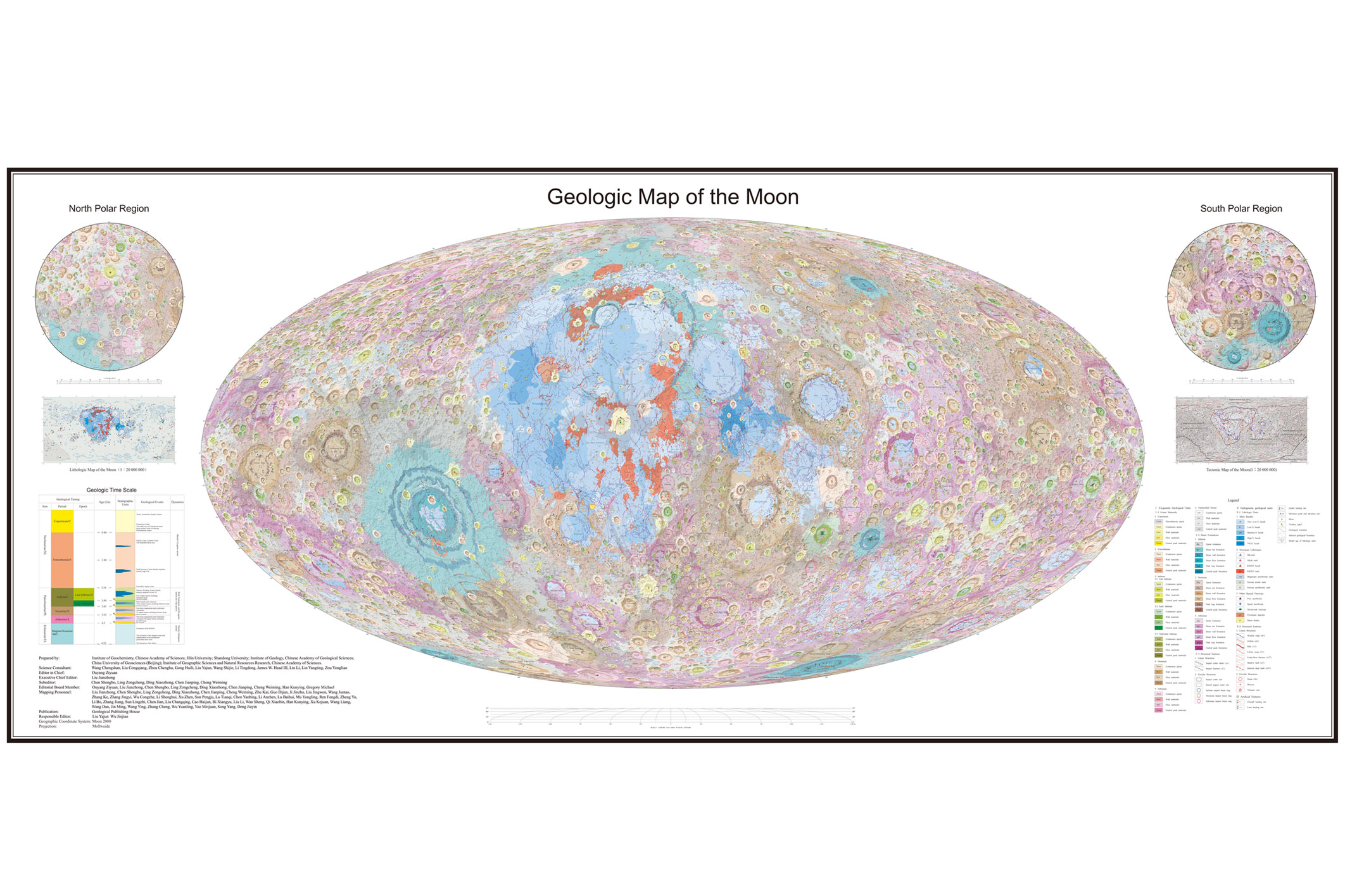 24x36 gallery poster, Geologic map of the Moon hires - Walmart.com