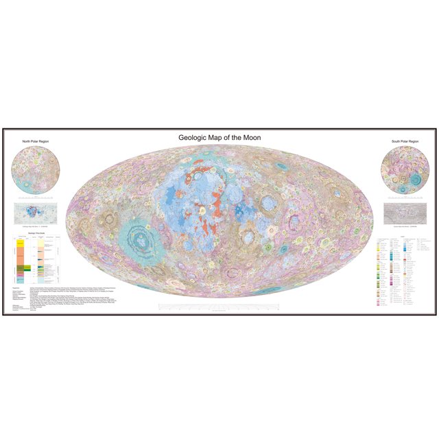 24x36 gallery poster, Geologic map of the Moon hires - Walmart.com