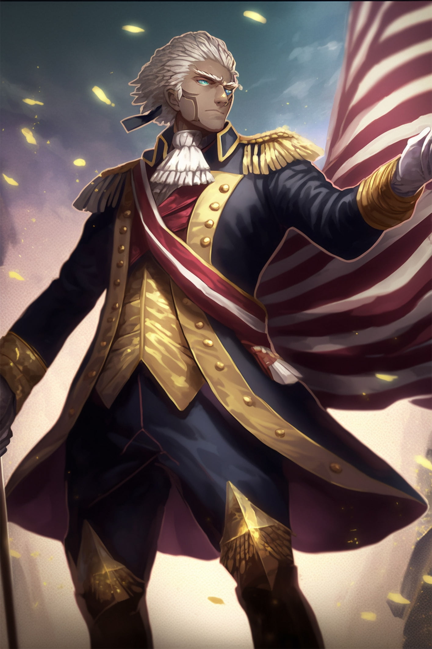 24x36 gallery poster, George Washington Anime artwork p1 - Walmart.com