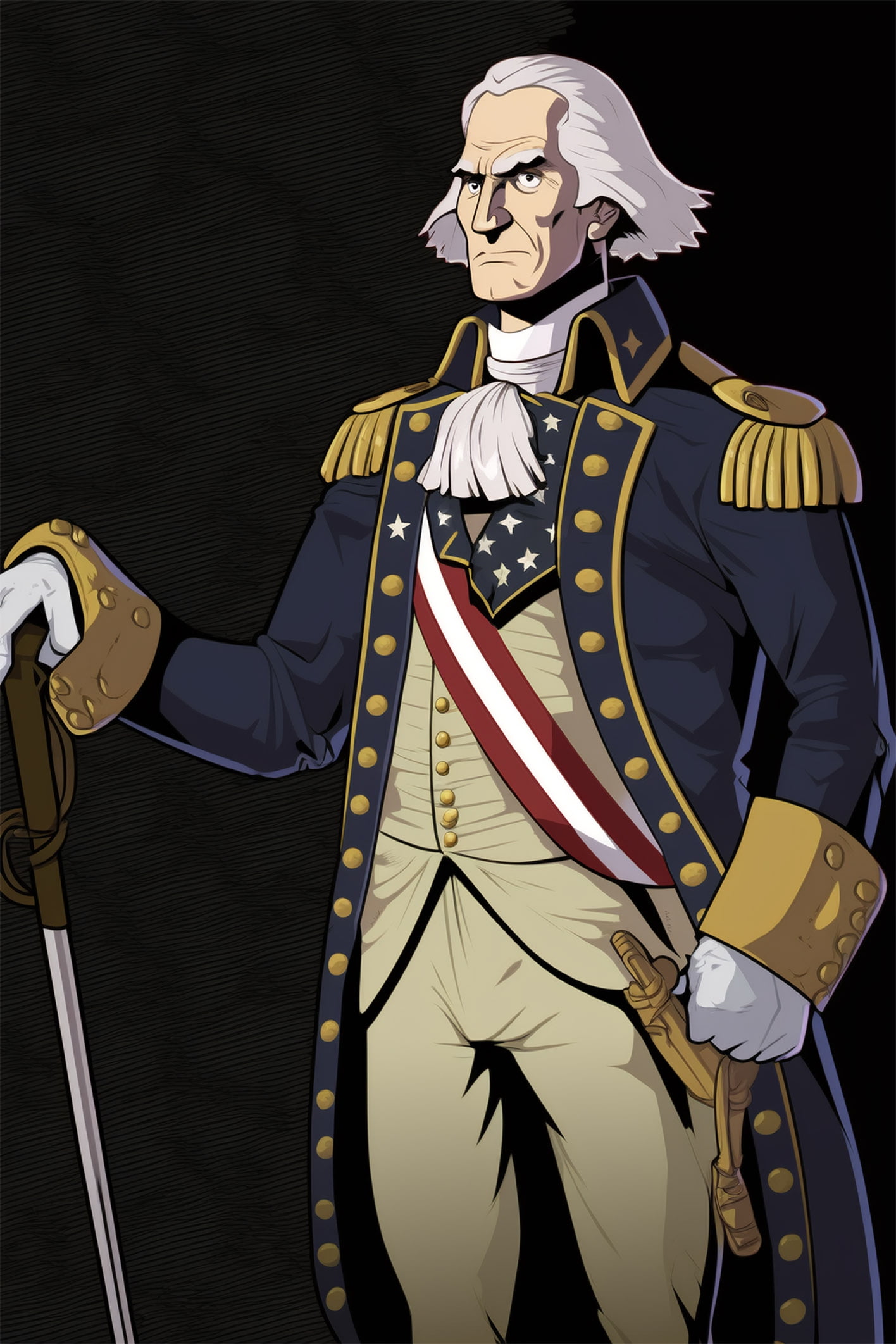 24x36 gallery poster, George Washington Anime artwork p3 - Walmart.com