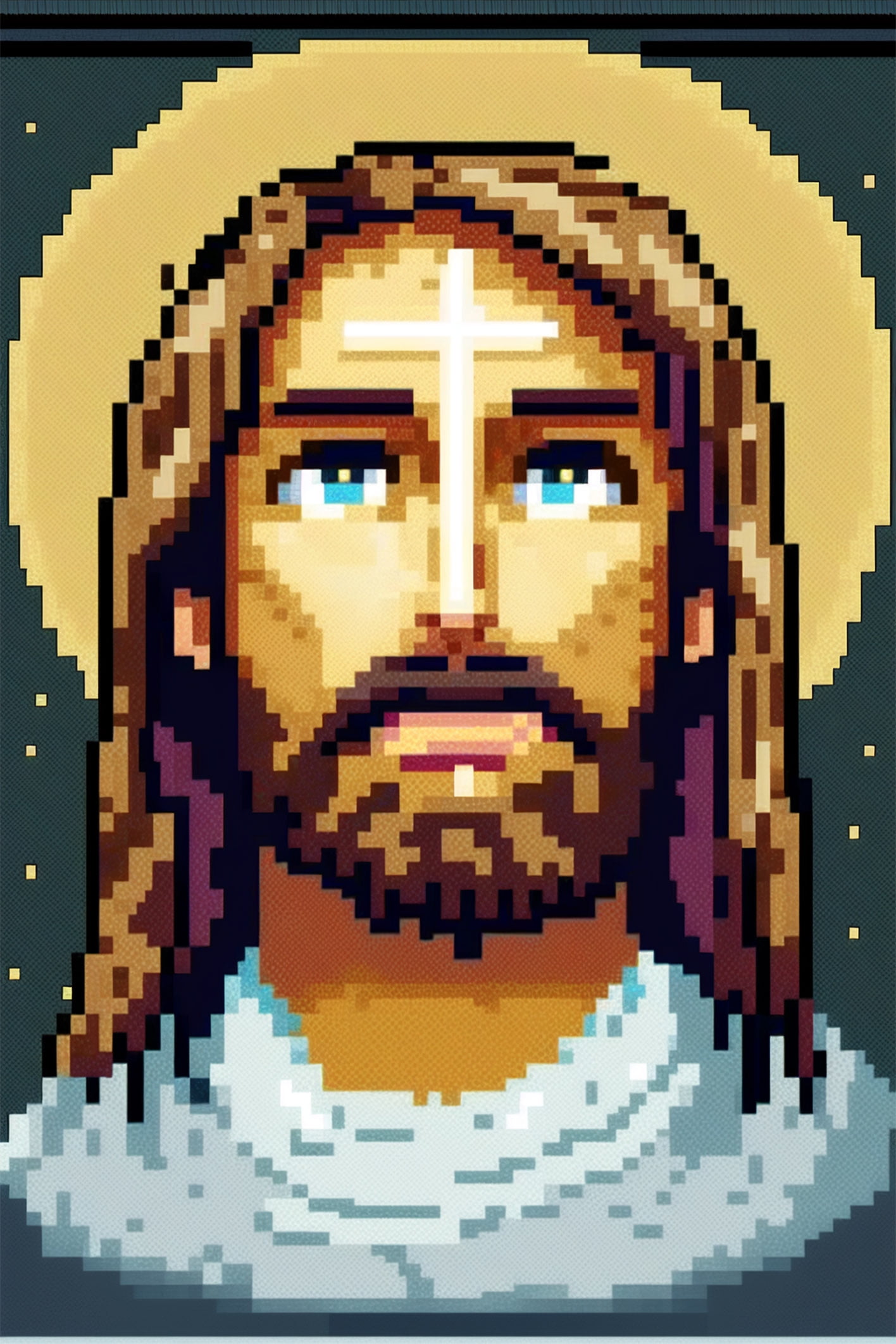 24x36 gallery poster, Jesus Christ 8 bit graphics p14 - Walmart.com