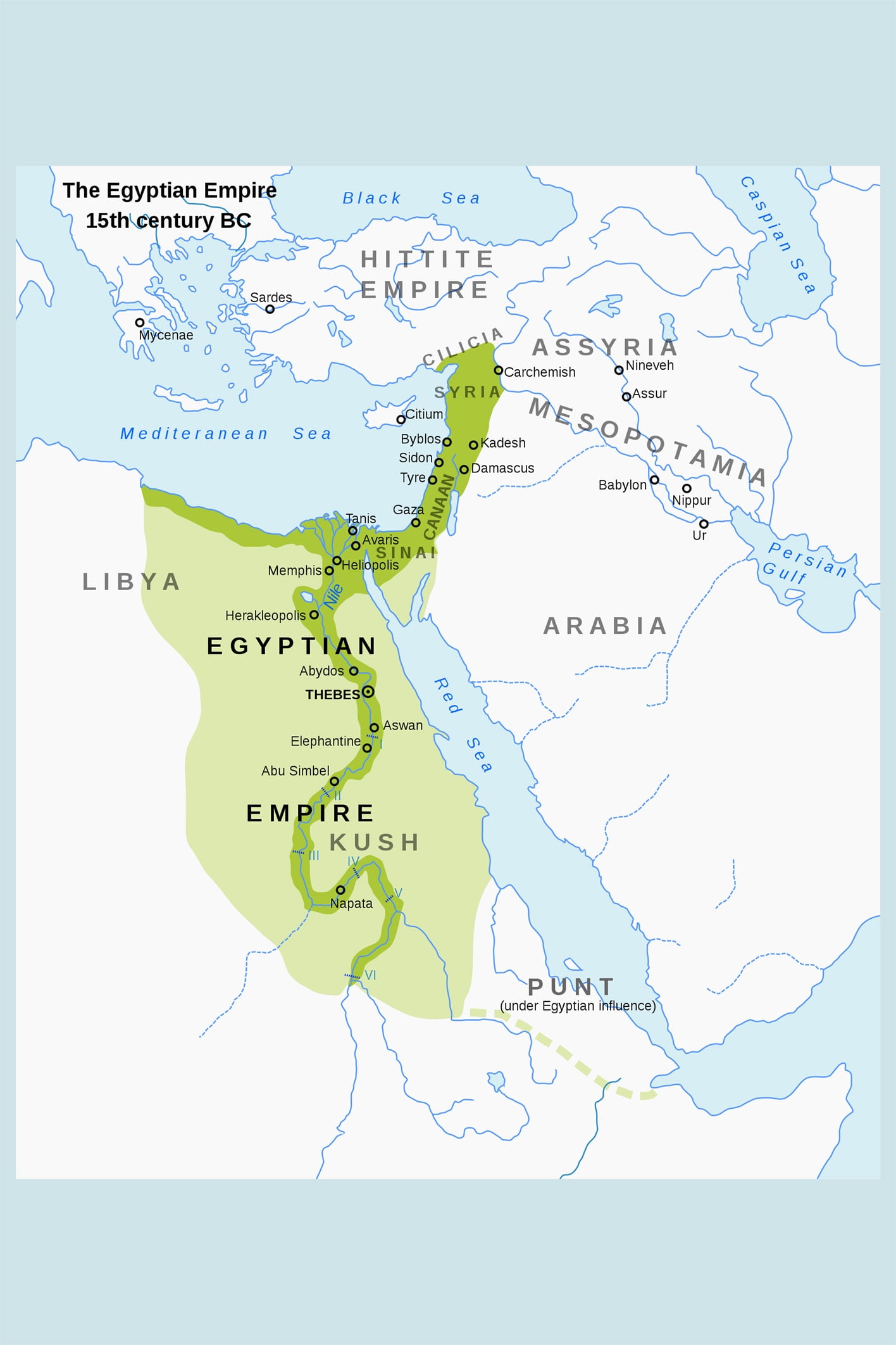 24x36 gallery poster, Map of Ancient Egypt, Egyptian Empire c. 1450 BC ...
