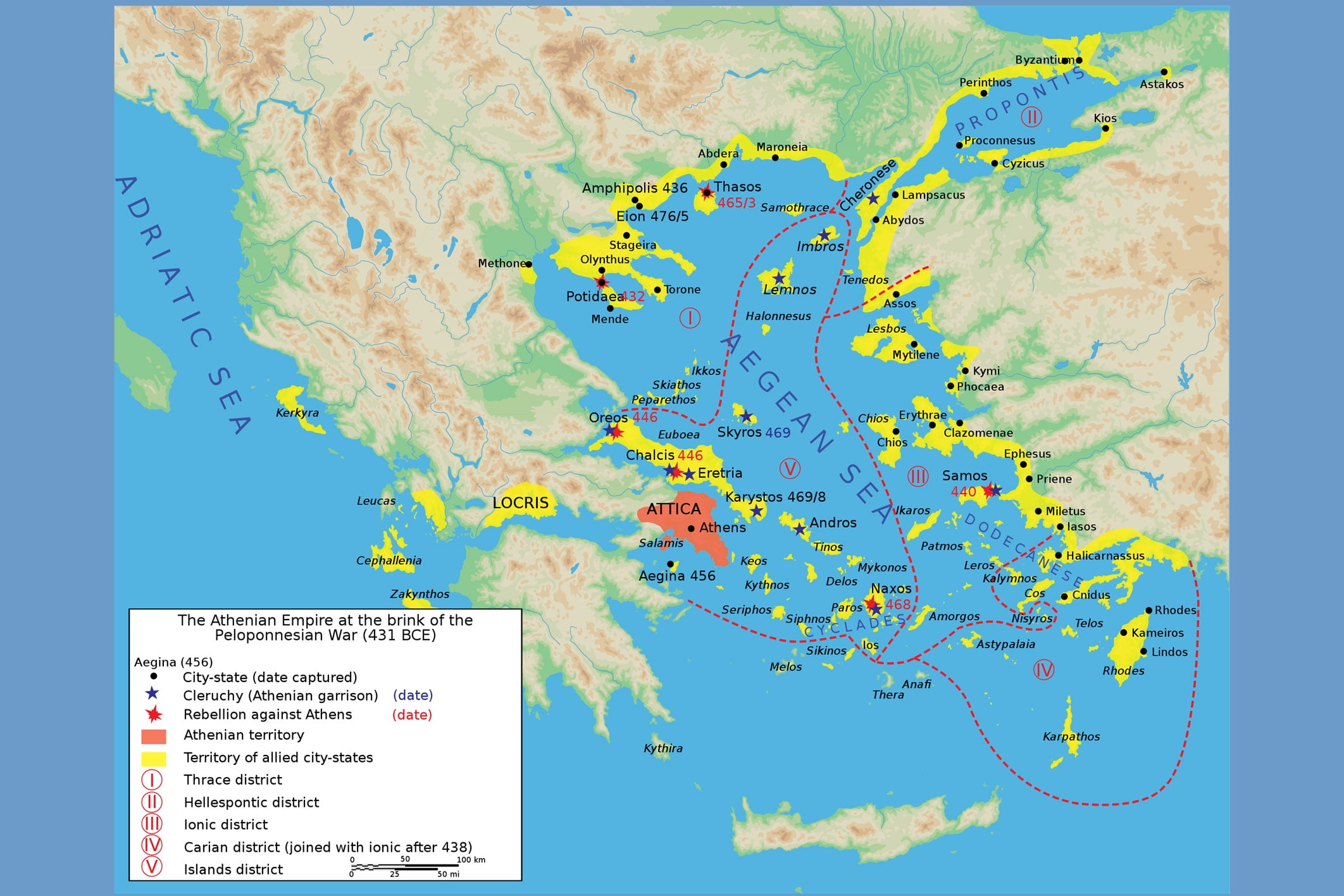 24x36 gallery poster, Map of Delian League (Athenian Empire ...