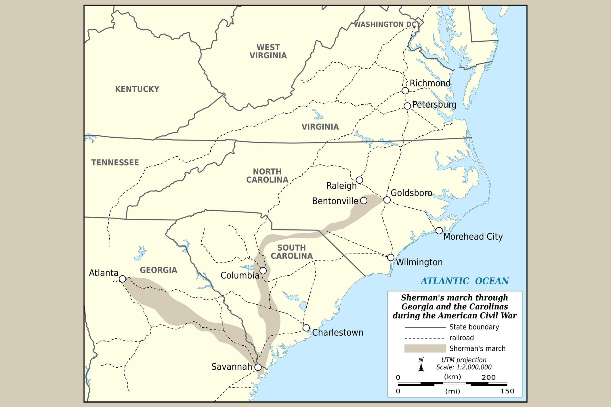24x36 gallery poster, Map of Sherman's advance from Atlanta to ...