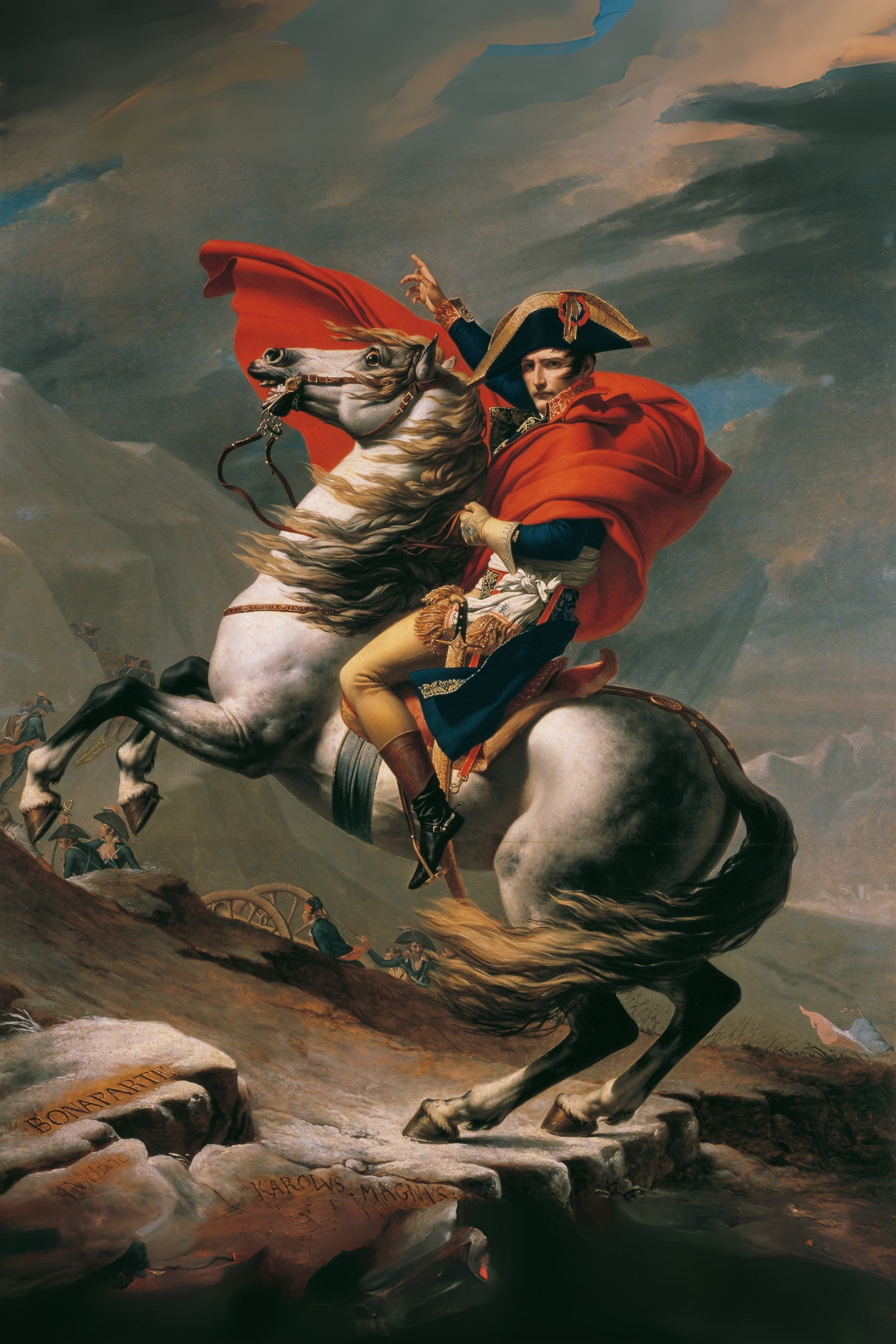 24x36 gallery poster, Napoleon Crossing the Alps, romantic version by ...