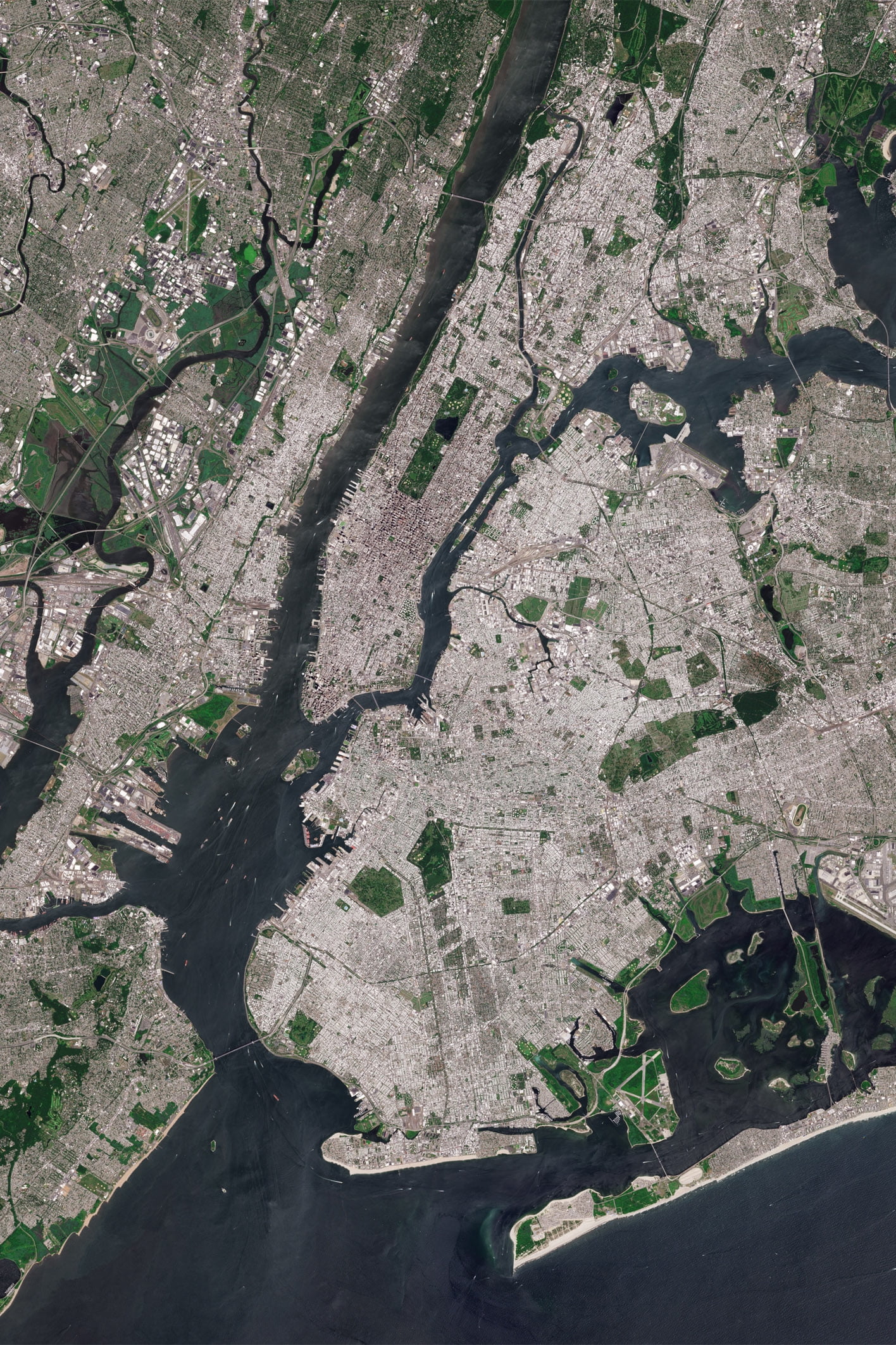 24x36 gallery poster, New York City satellite map - Walmart.com