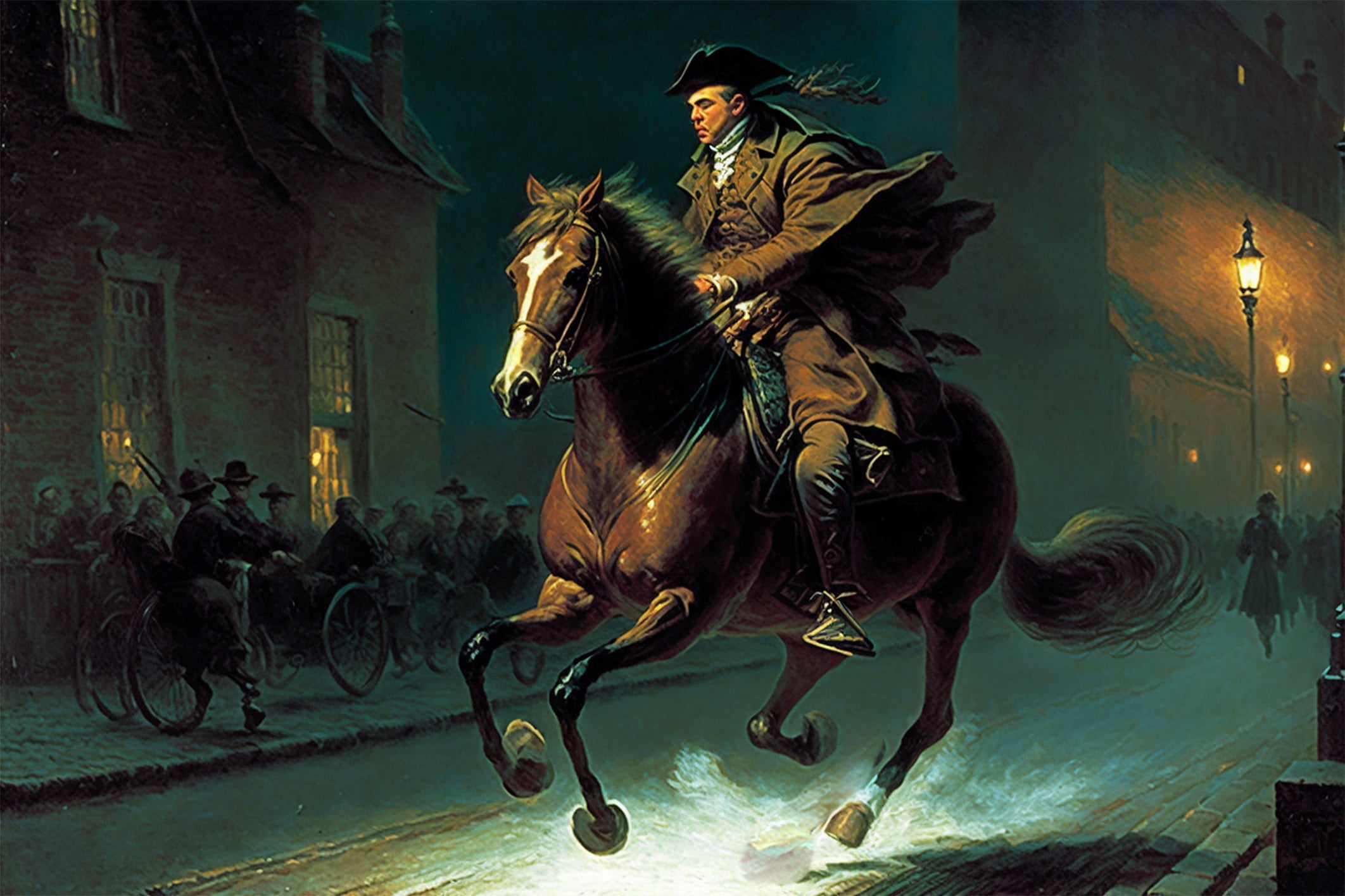 24x36 gallery poster, Paul Revere on his famous midnight ride in 1775 ...