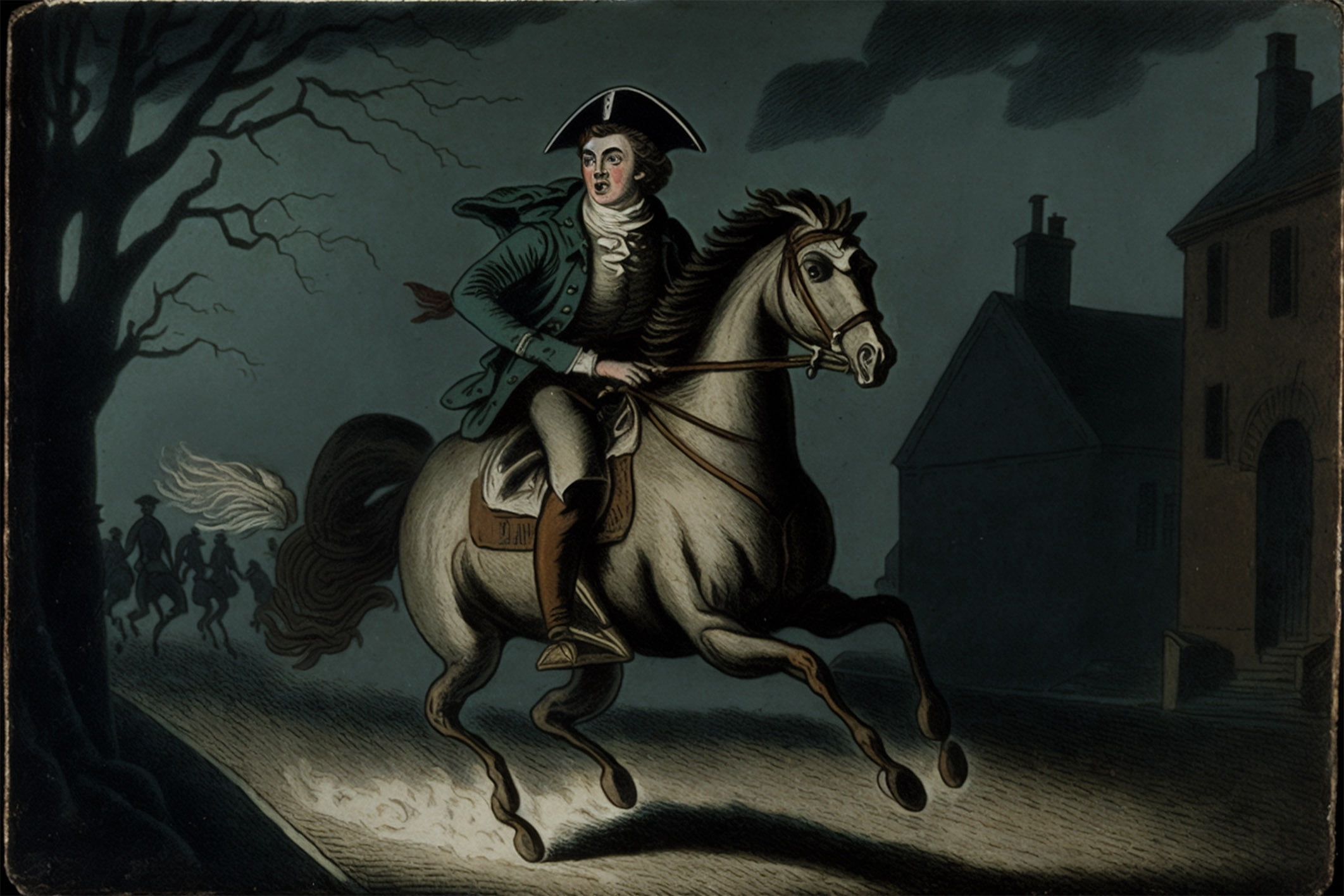 24x36 gallery poster, Paul Revere on his famous midnight ride in 1775 ...