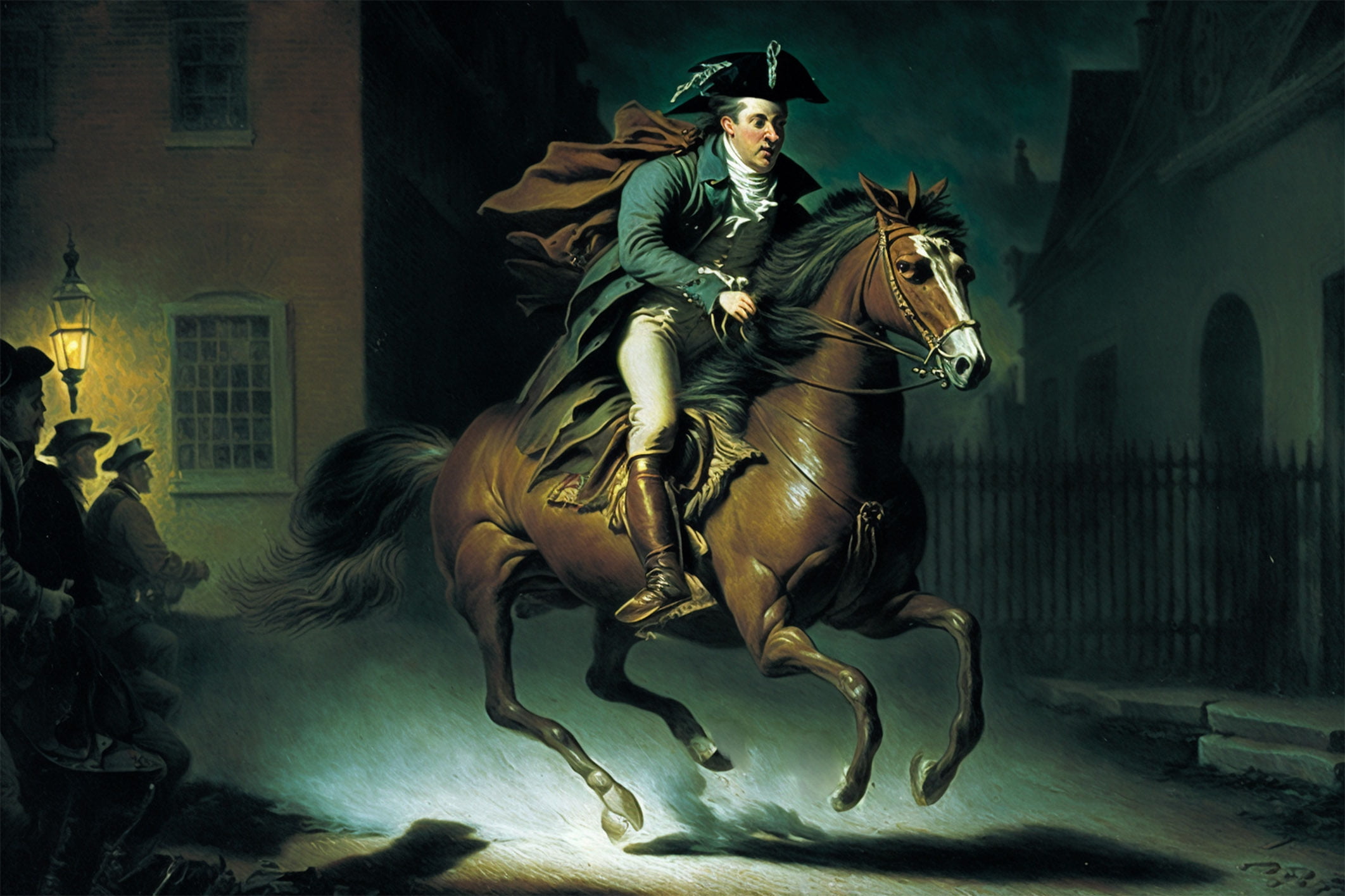24x36 gallery poster, Paul Revere on his famous midnight ride in 1775 ...