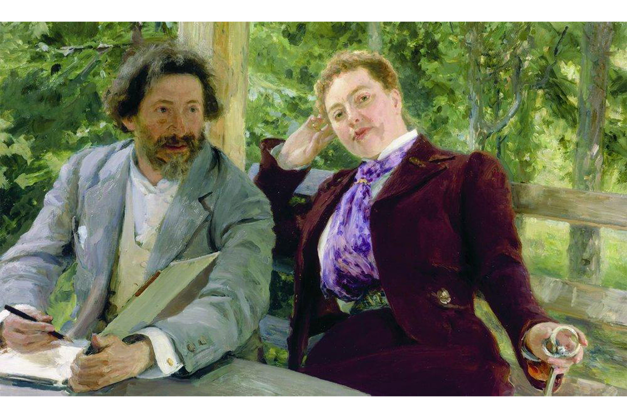 24x36 gallery poster, Self-portrait Ilya Repin with Natalia Nordman ...