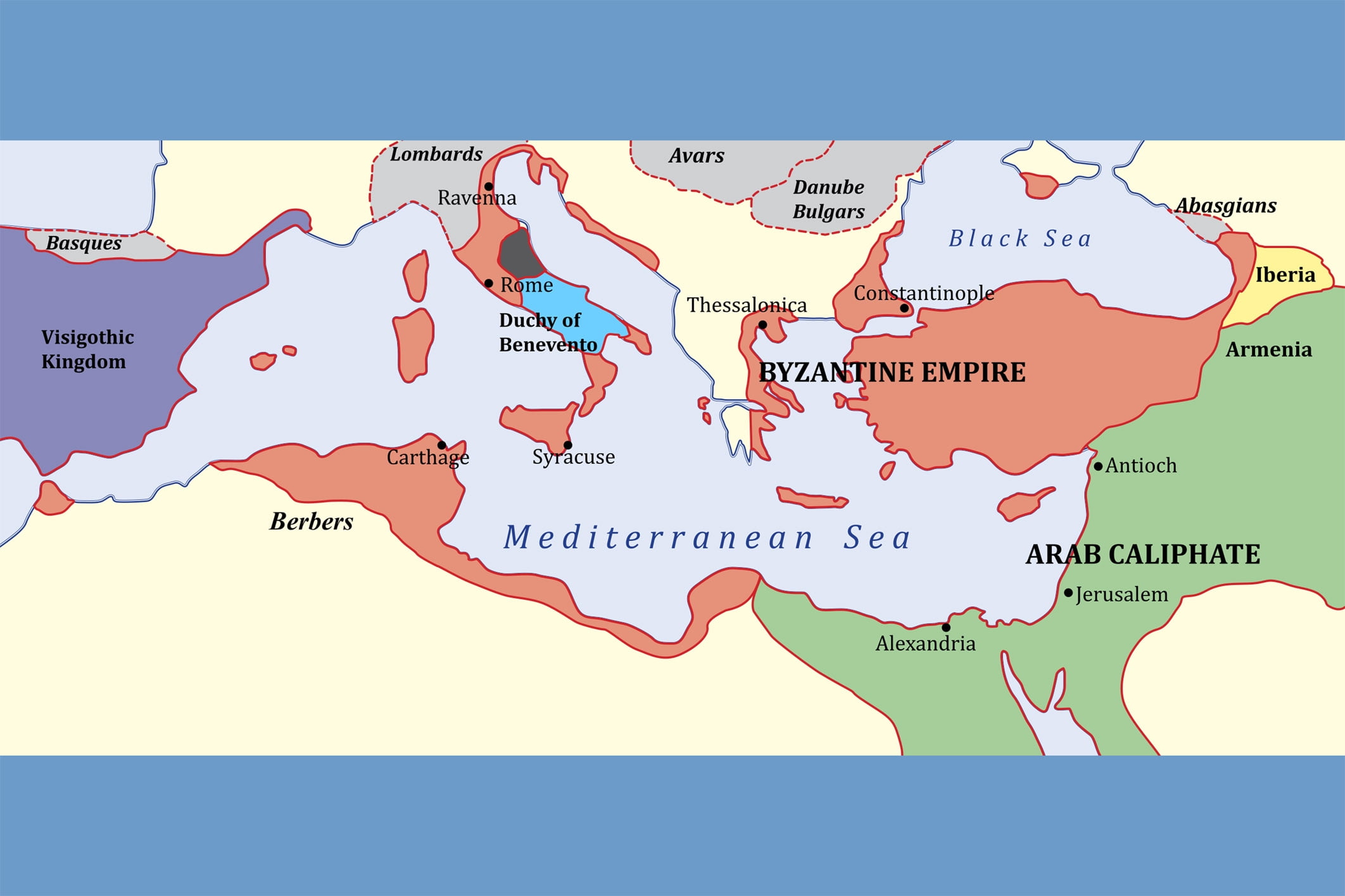 24x36 gallery poster, map of Byzantine Empire in 650 - Walmart.com