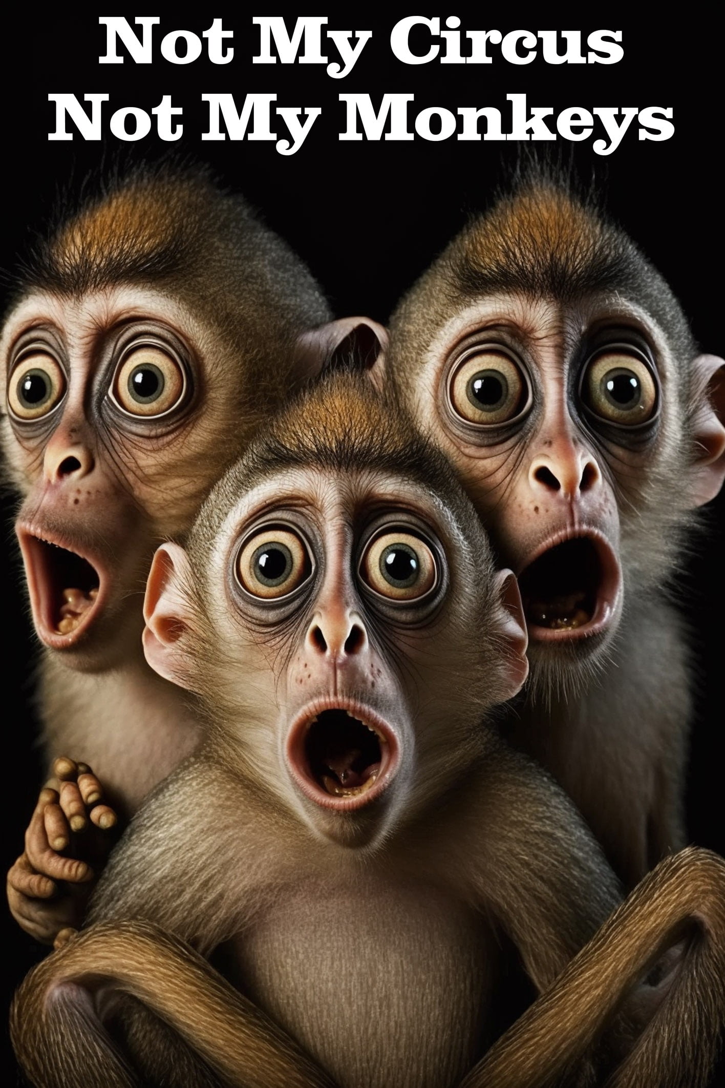 24x36 gallery poster, not my monkeys not my circust surprised monkeys ...