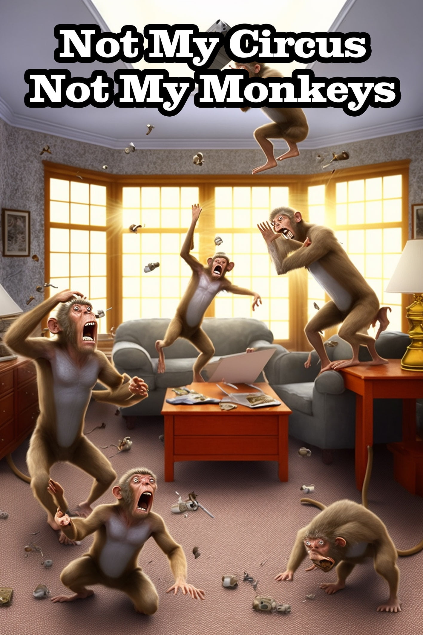 24x36 gallery poster, not my monkeys not my cirucs living room 2 - Walmart.com