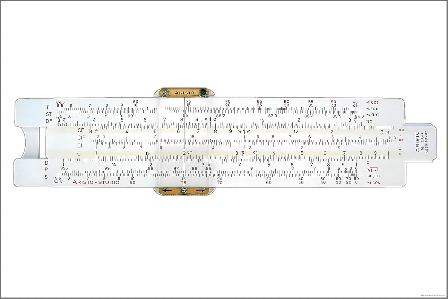 24x36 gallery poster, slide rule, wall poster picture of a slide rule ...