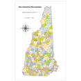24x36in New Hampshire counties towns Municipalities 【Photo Paper ...