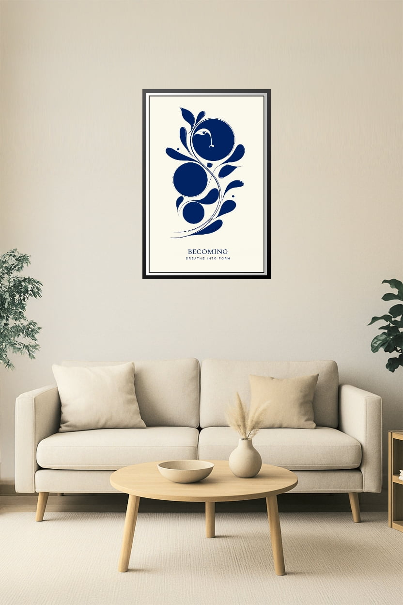 24x36in Poster Becoming Breathe Into Form Poster – Abstract Blue ...