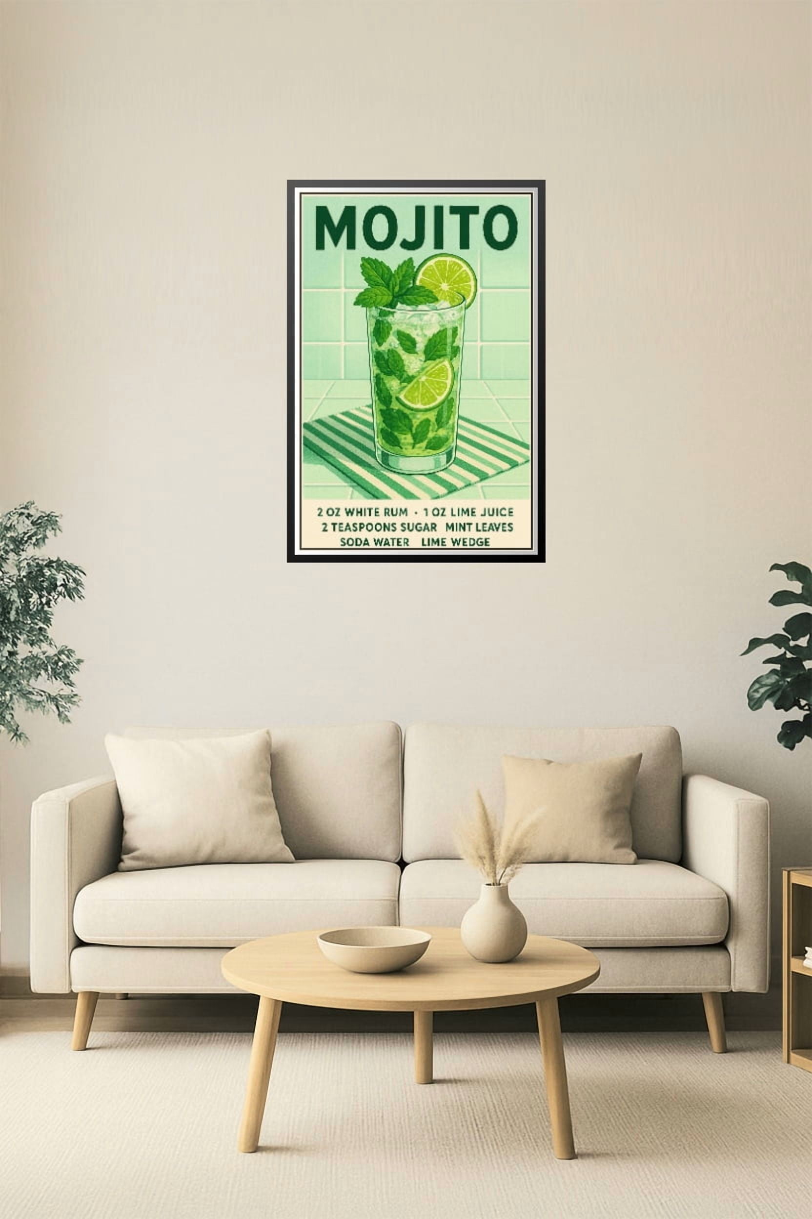 24x36in Poster Mojito Cocktail Wall Art Print – Refreshing Mint & Lime ...
