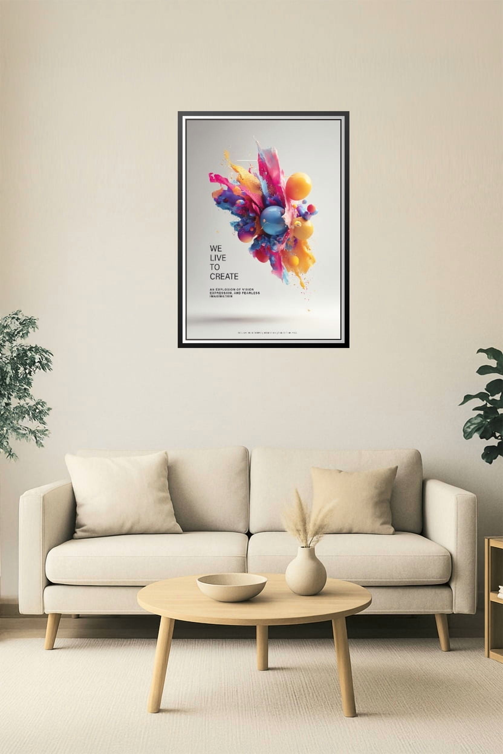 24x36in Poster We Live to Create – Abstract Color Splash Inspiration ...