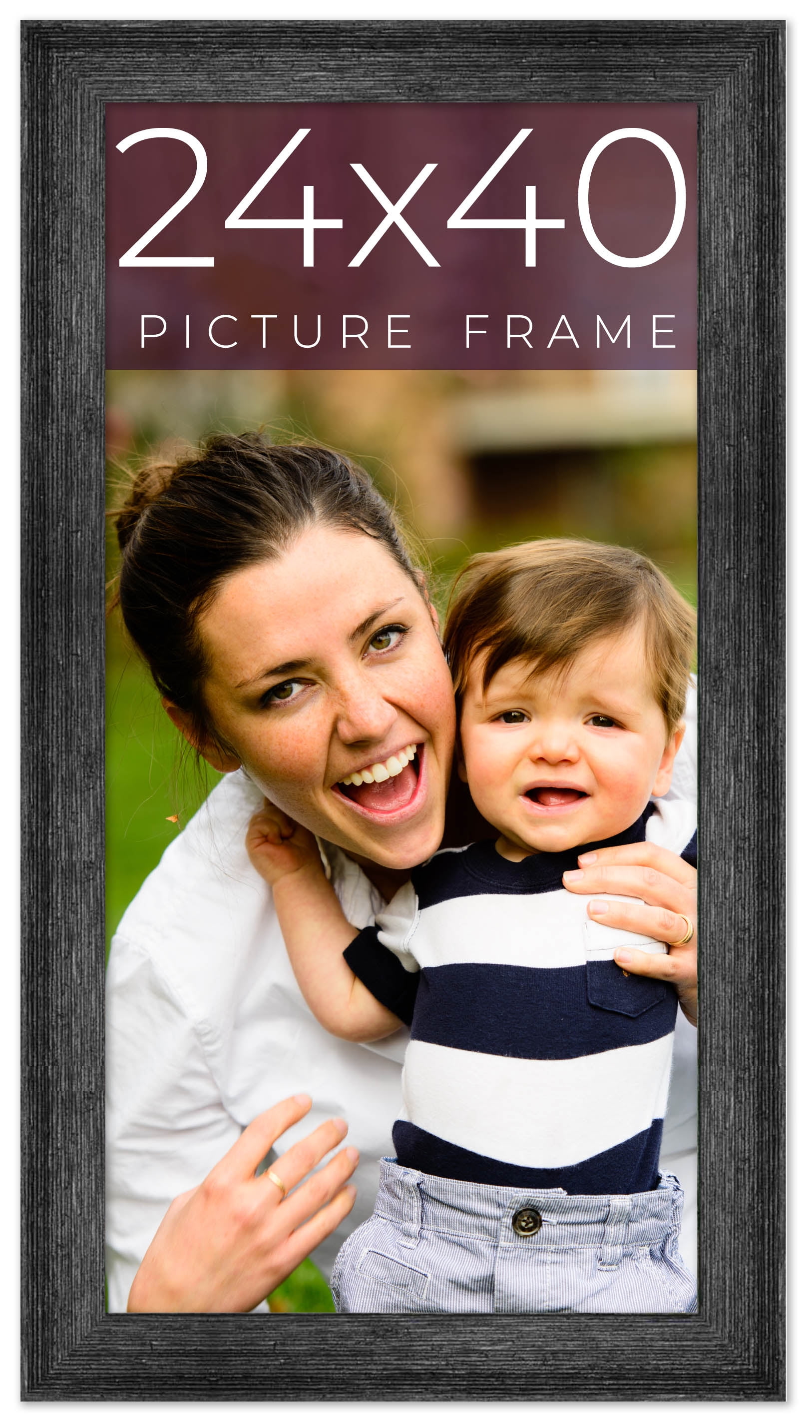24x40 Frame Black Real Wood Picture Frame Width 1.5 inches | Interior ...