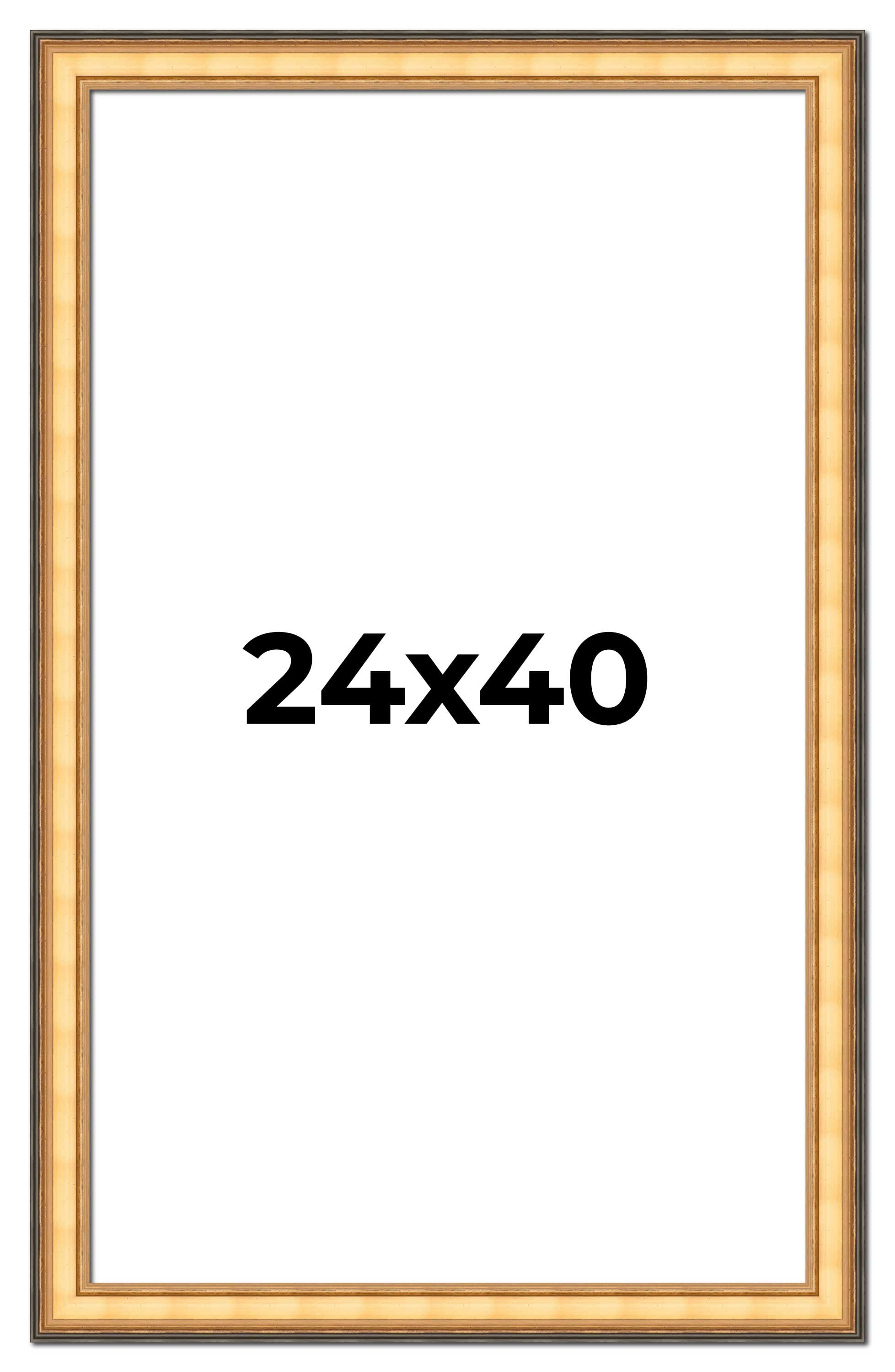 24x40 Frame Gold Plein Aire Solid Wood Picture Frame Width 2 Inches ...