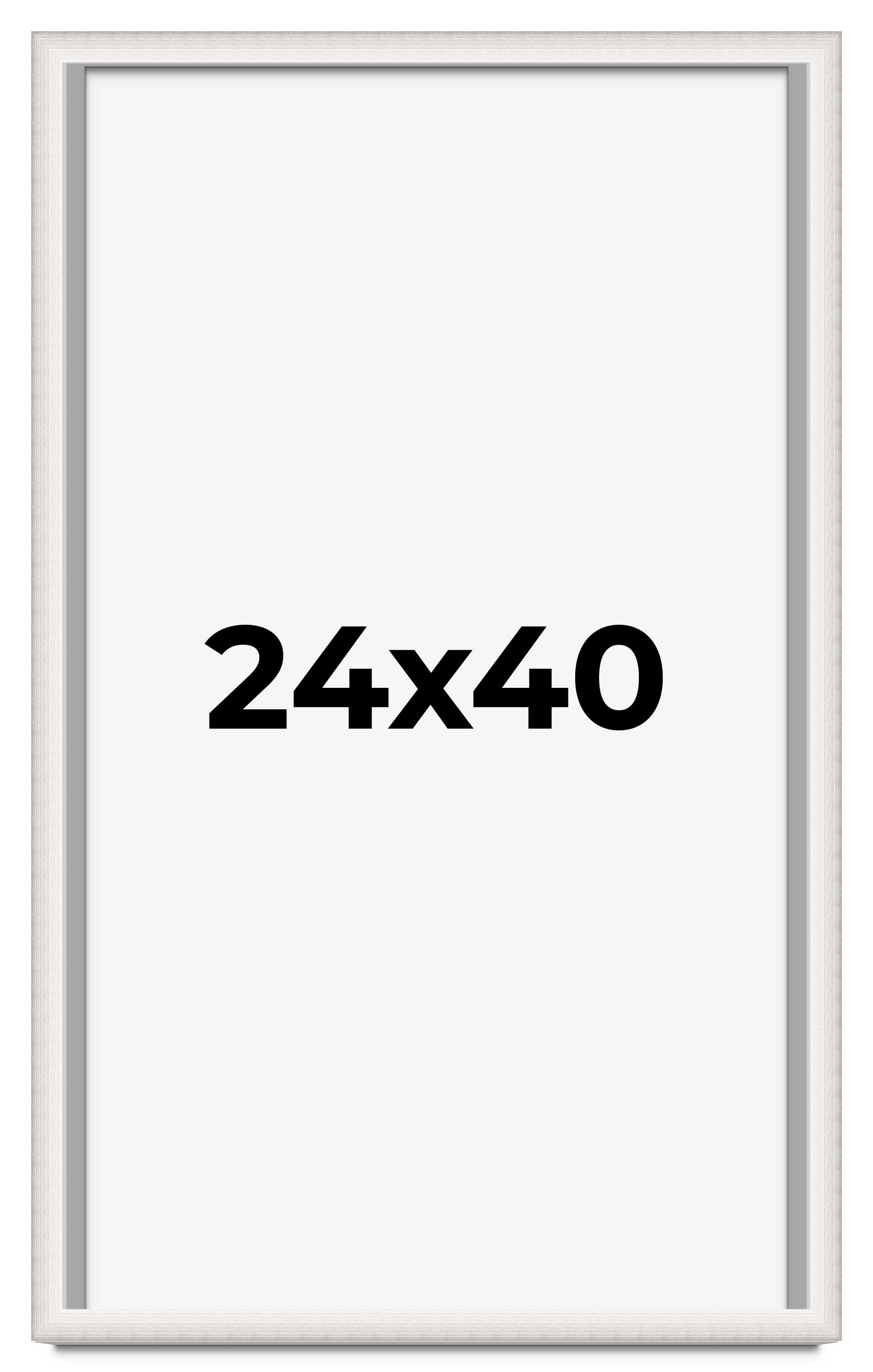 24x40 Shadow Box Silver Brushed Striped Display Frame | 1.625 Inches ...