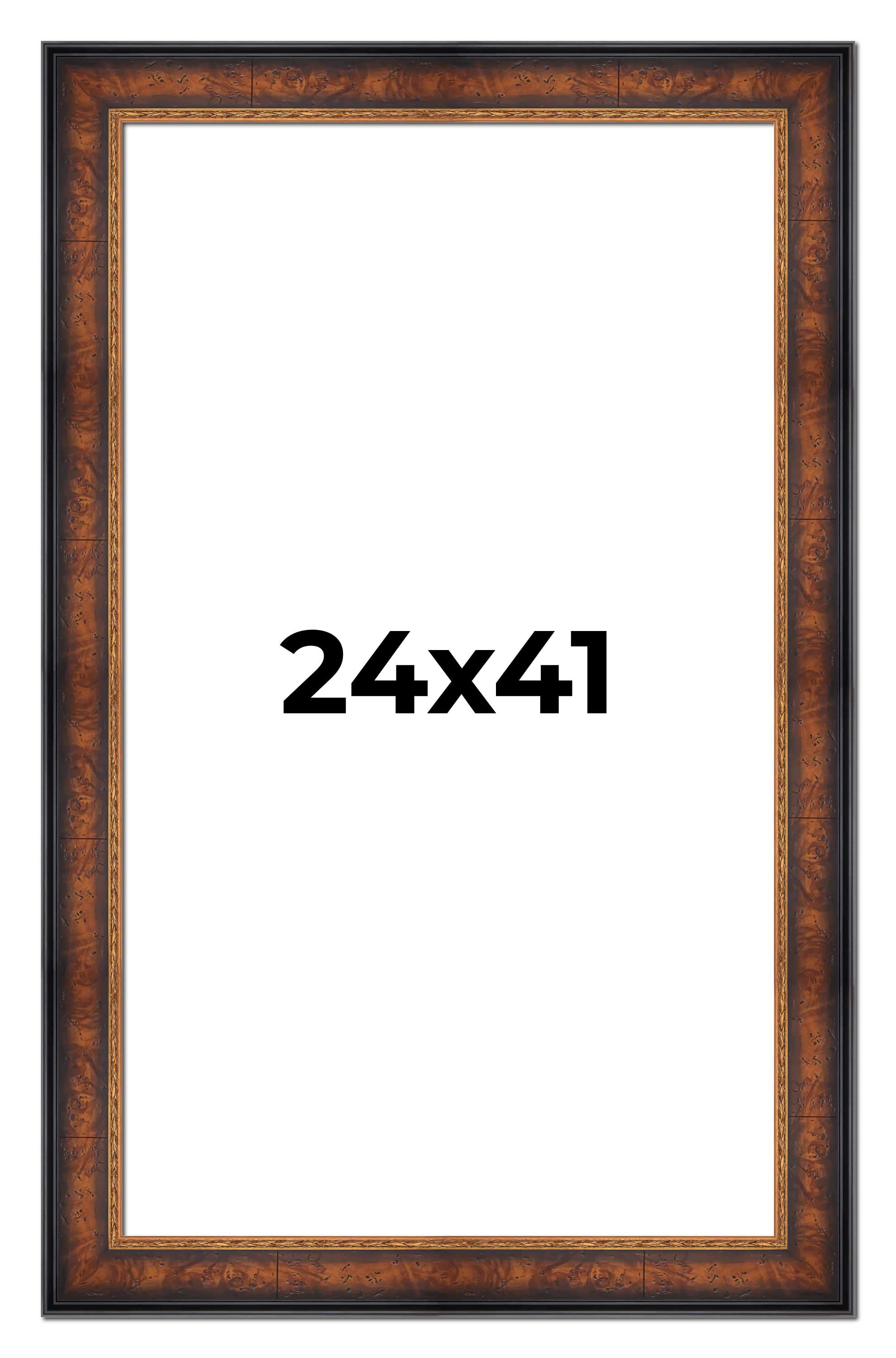 24x41 Frame Brown Walnut Gold Ornate Trim Solid Wood Plein Air Picture ...
