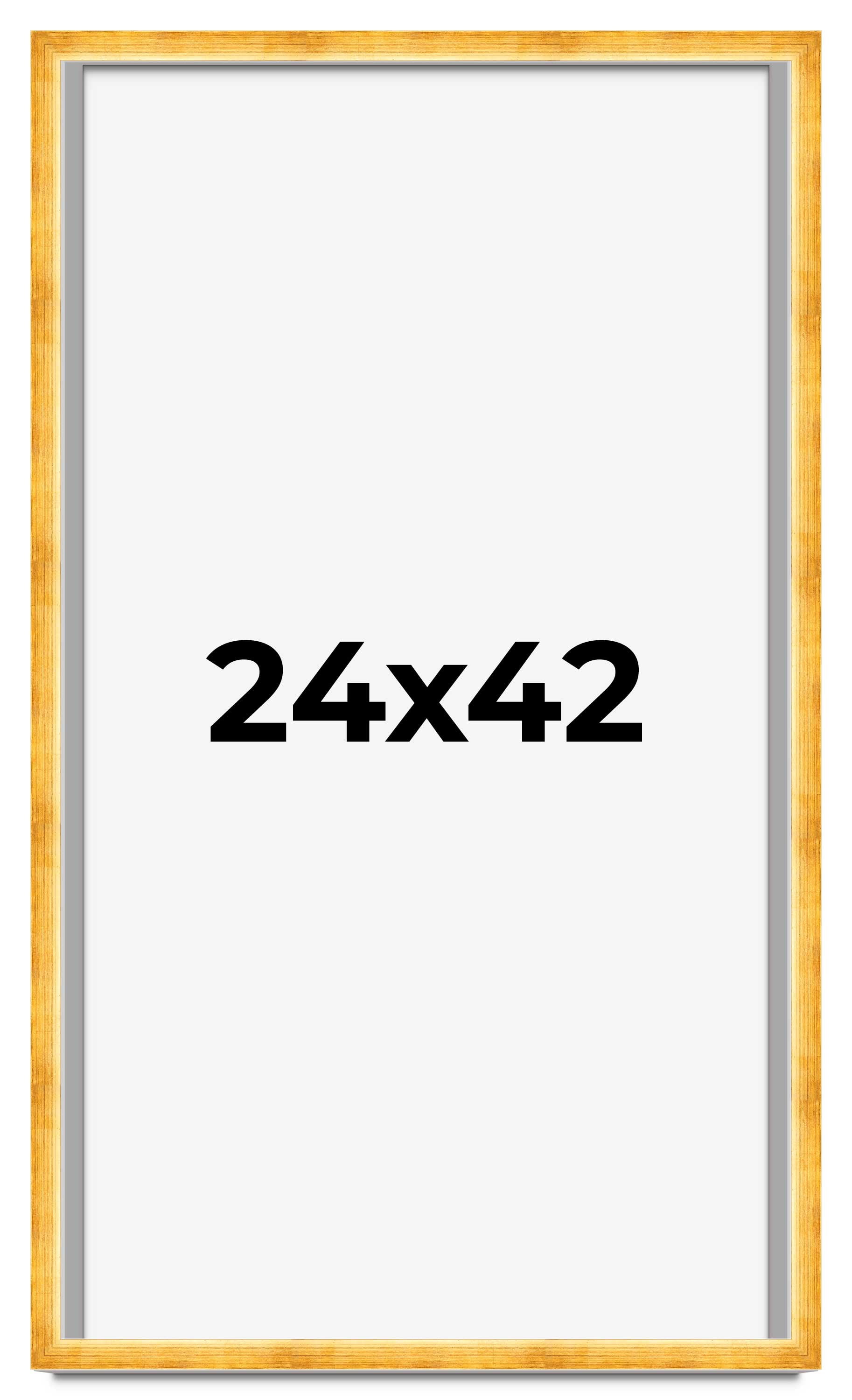 24x42 Shadow Box Frame Gold | 1.625 Inches Deep Real Wood Traditional ...