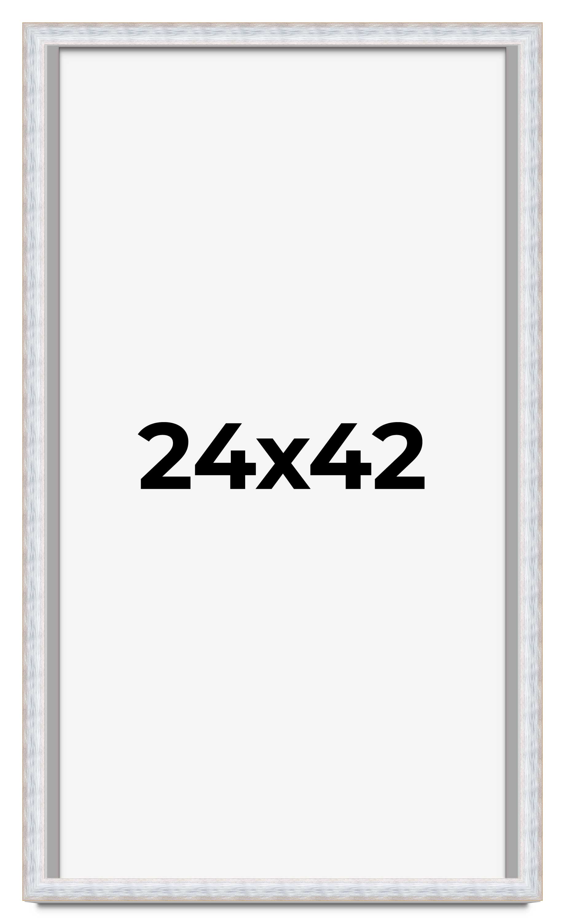 24x42 Shadow Box Frame Silver | 1.625 Inches Deep Real Wood ...