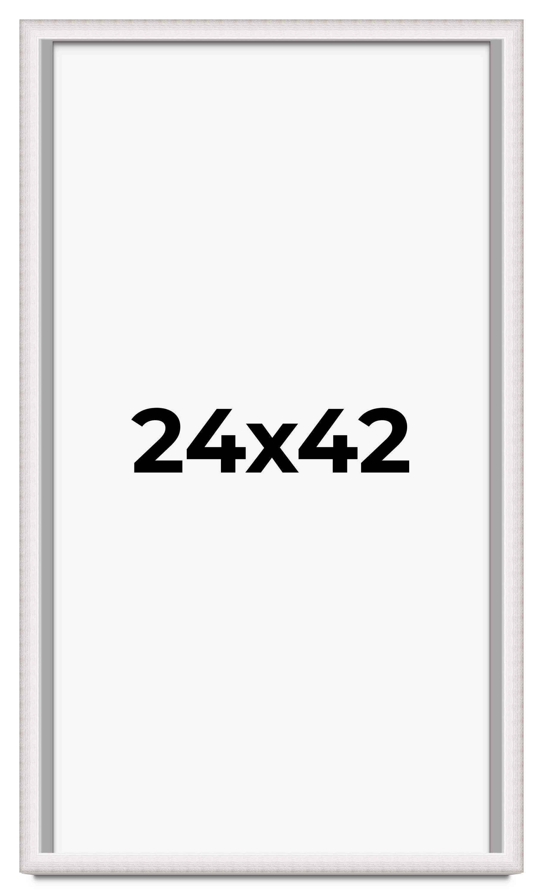 24x42 Shadow Box Silver Brushed Striped Display Frame | 1.625 Inches ...