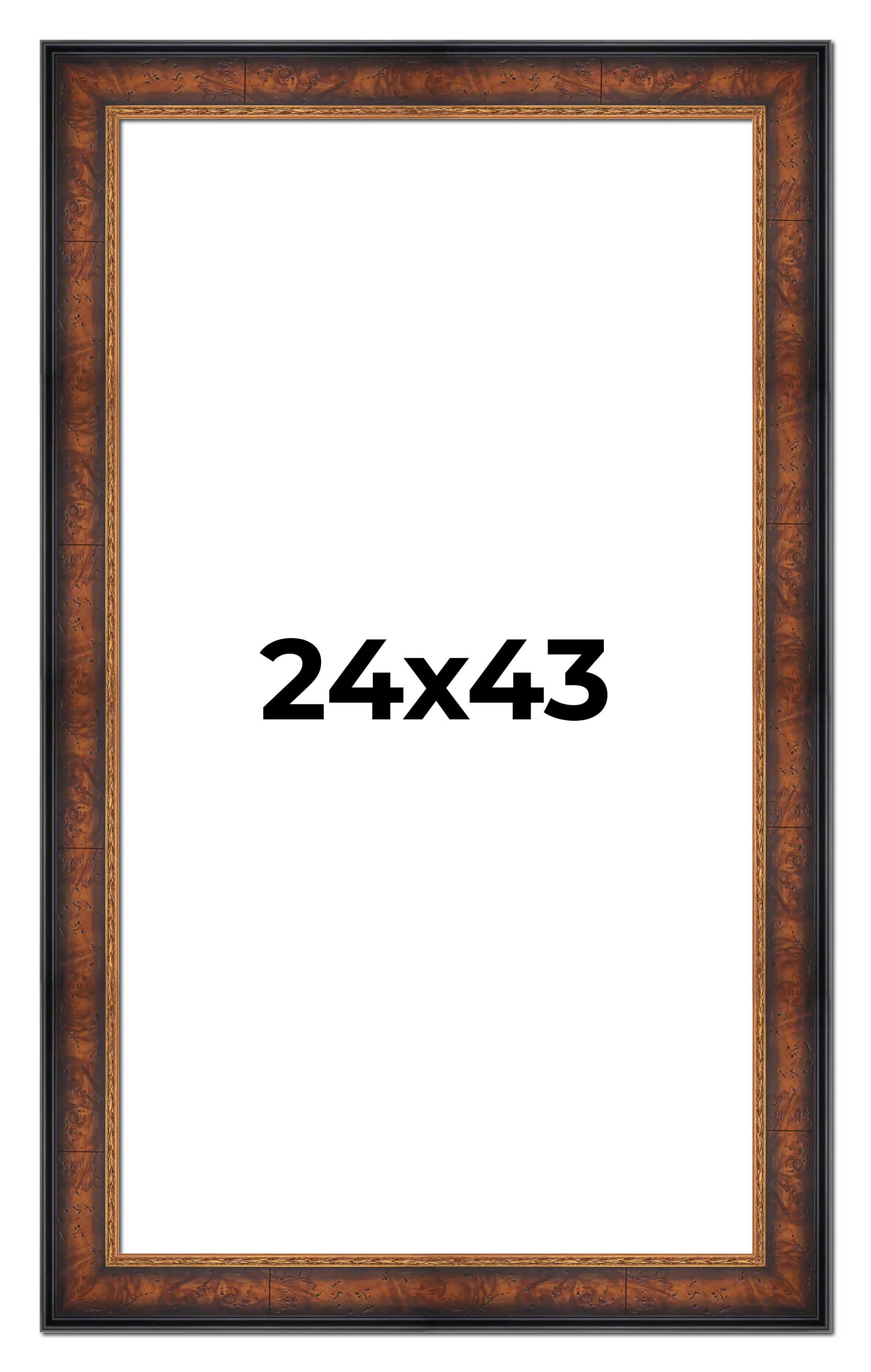 24x43 Frame Brown Walnut Gold Ornate Trim Solid Wood Plein Air Picture ...