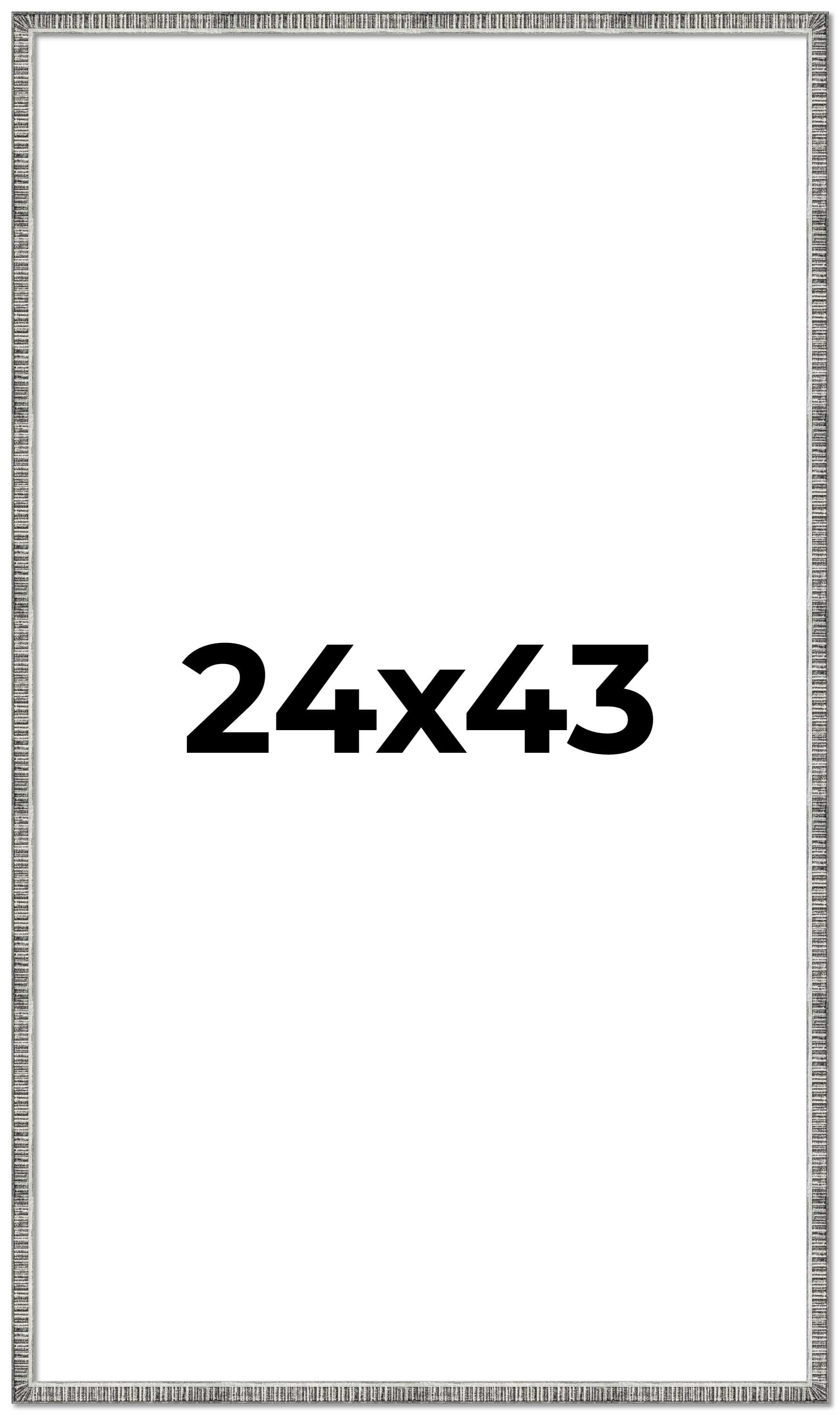 24x43 Frame Silver Grey Distressed Solid Wood Picture Frame | 0.75 Inch ...