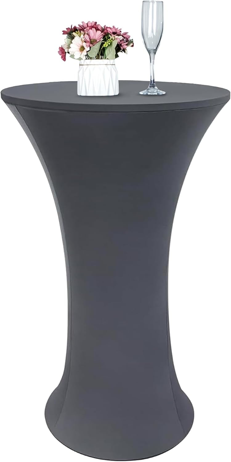 24x43 Inch Grey Spandex Cocktail Table Cloth Fitted Round Bar Table ...