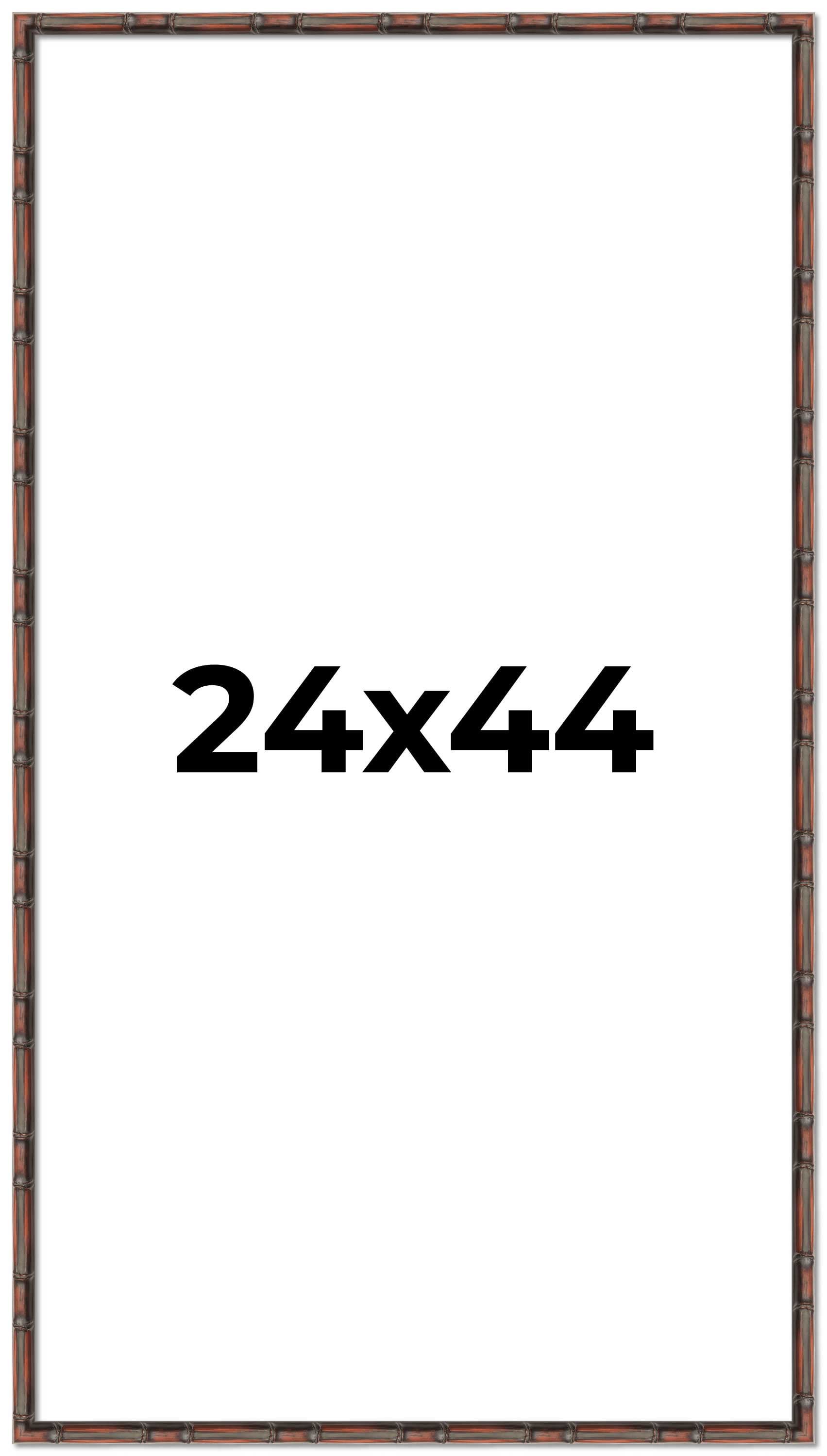 24x44 Frame Brown Bamboo with Dark Coffee/Walnut Finish | Solid Wood ...