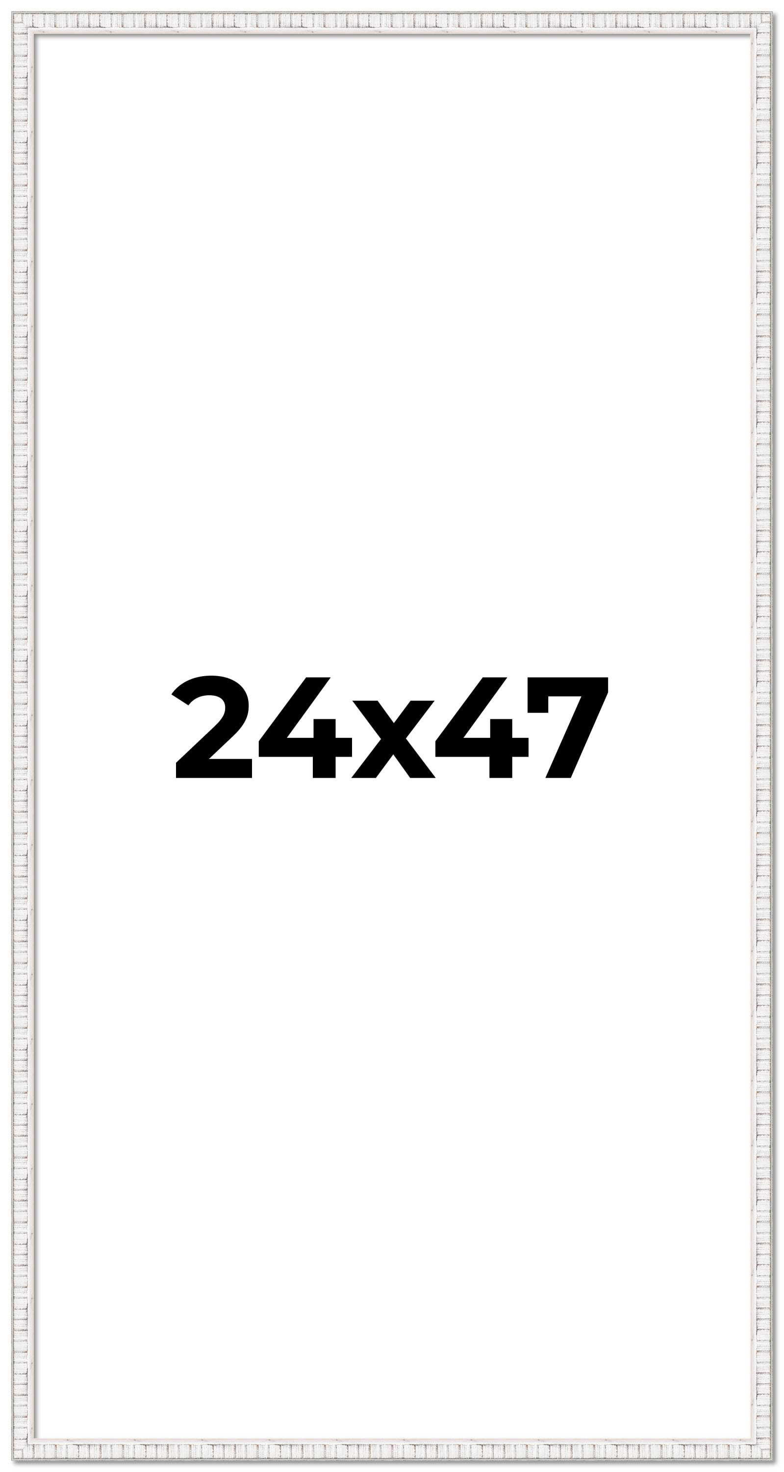 24x47 Frame White Scuffed Rustic Solid Wood Picture Frame | 0.75 Inch ...