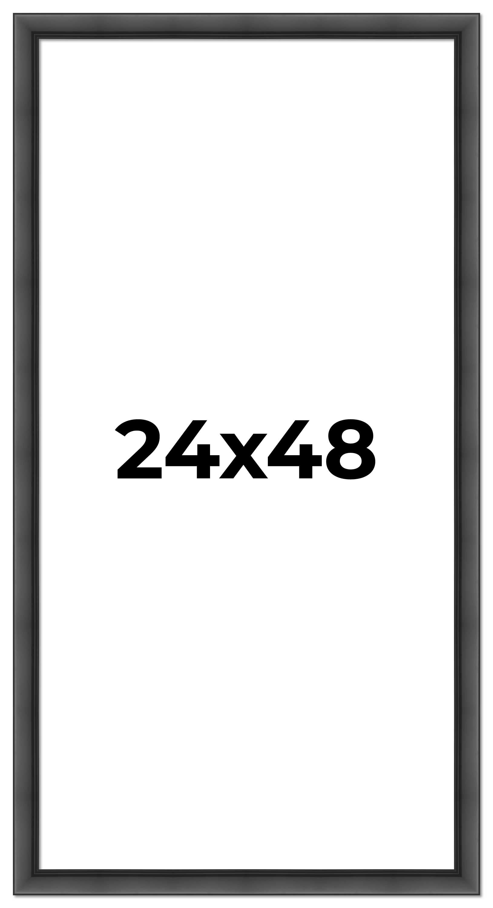 24x48 Frame Black Stepped Bevel - Picture Frame Includes UV Acrylic ...