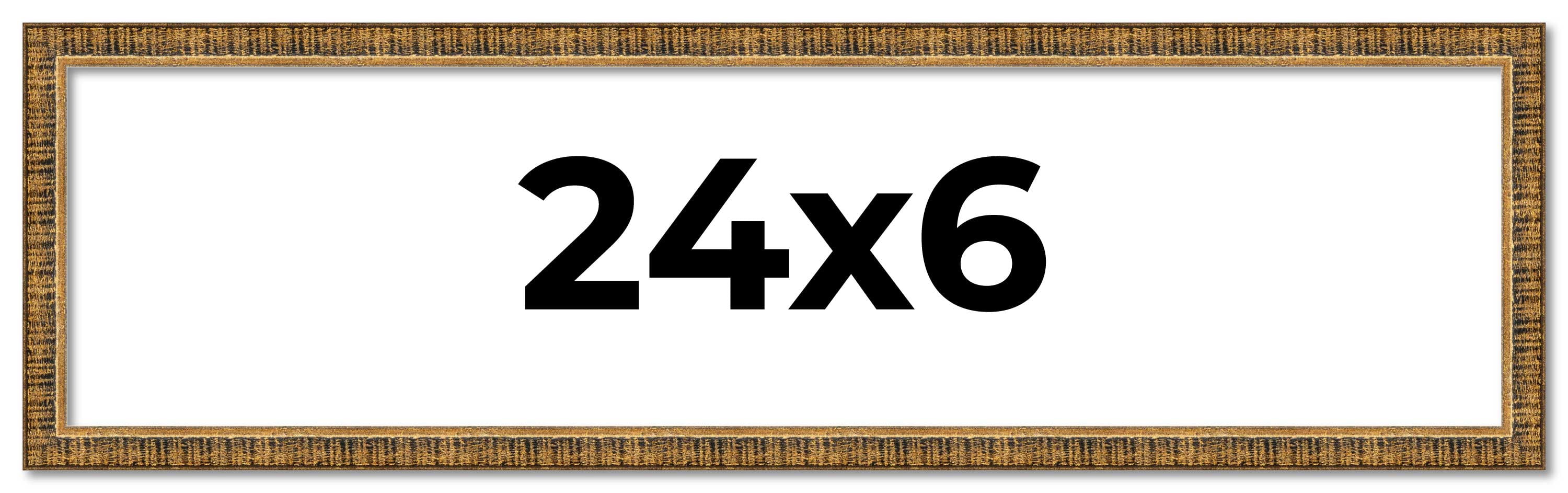 24x6 Frame Gold Solid Wood Picture Frame - Complete Modern Photo Frame ...