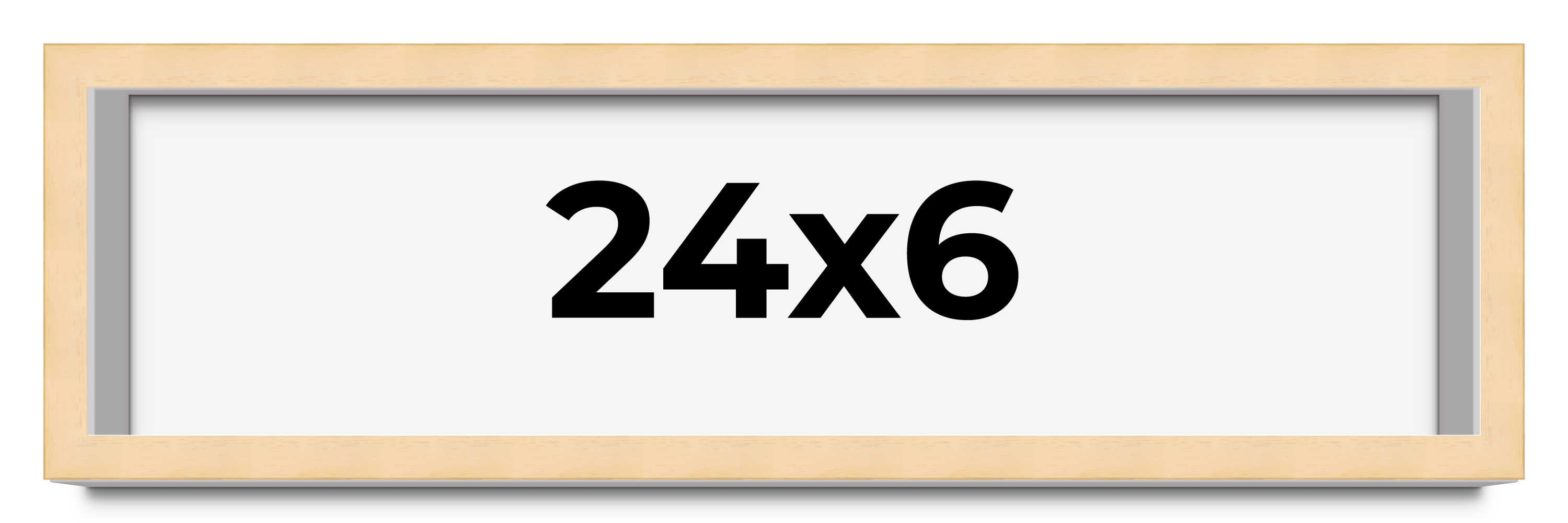 24x6 Frame Natural Wood Picture Frame | 0.75 Inch Moulding Width | with ...