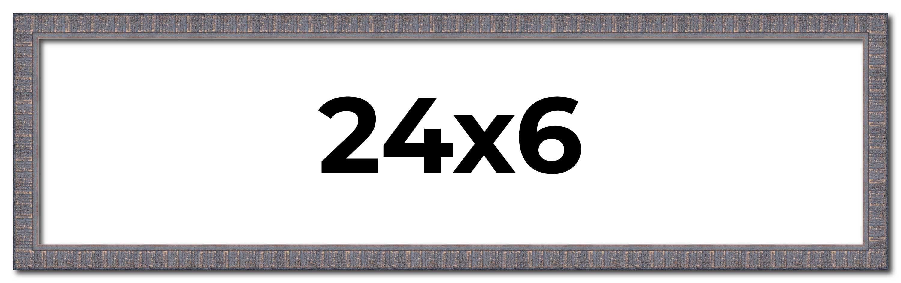 24x6 Frame Slate Blue Distressed Rustic Solid Wood Picture Frame | 0.75 ...