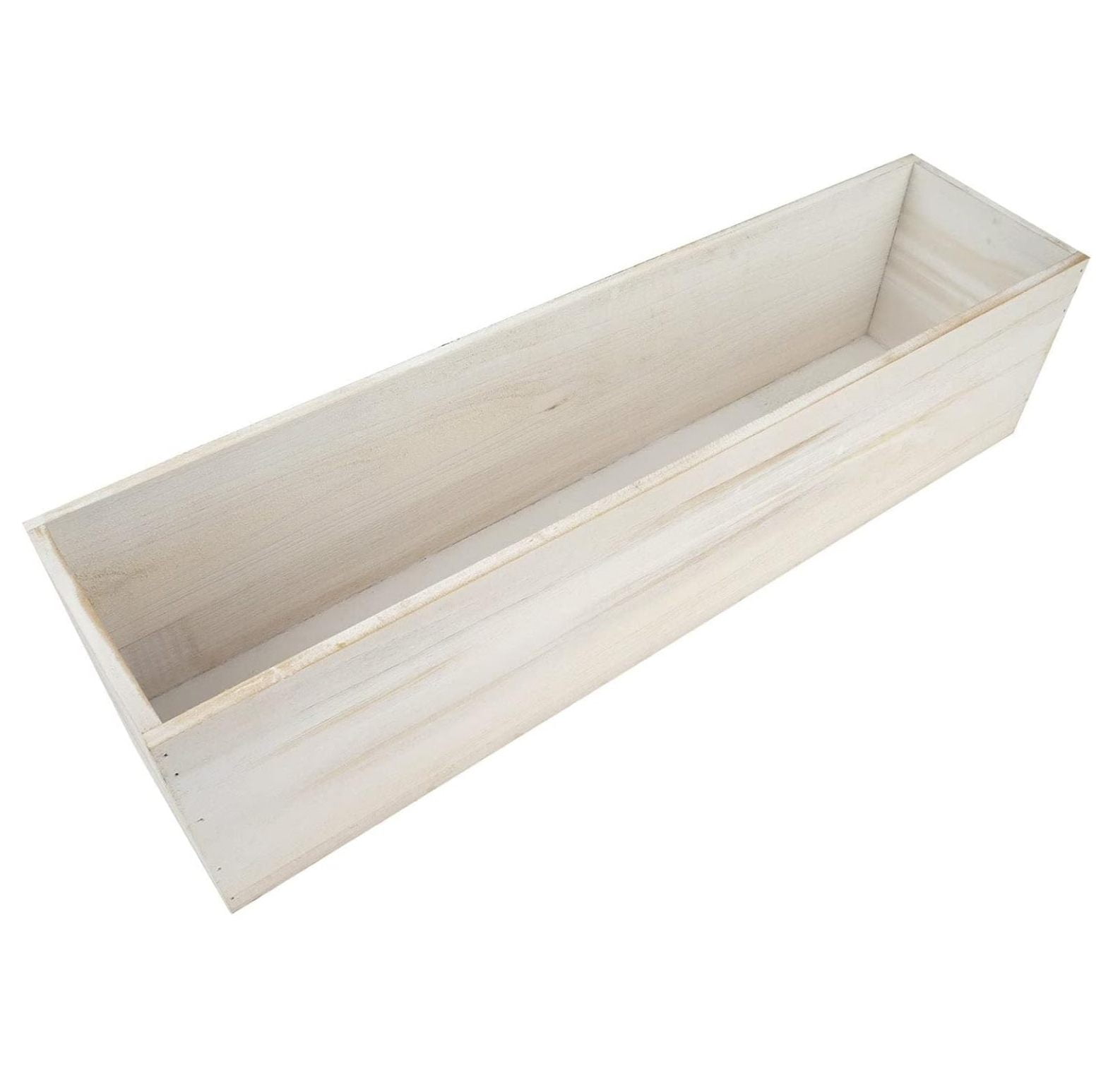 24x6'' Whitewash Wood Planter Boxes with Plastic Liner DIY Rustic Boxes ...