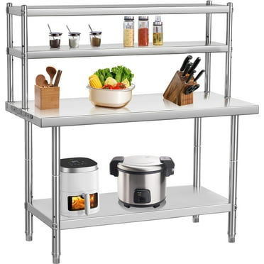 Dextrus 48" X 24" Stainless Steel Folding Table, Portable Prep Station ...