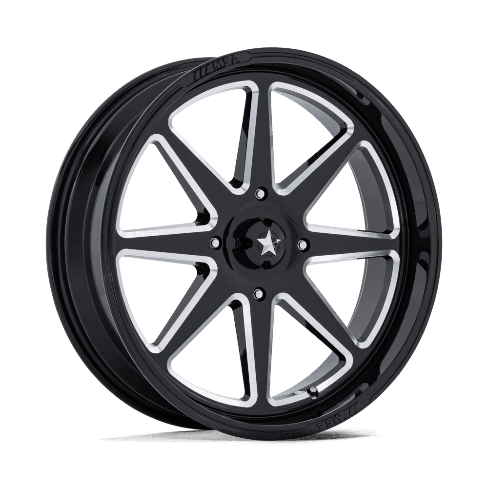 24x7 MSA Offroad M54 Spark Gloss Black Milled UTV Wheel 4x156 (0mm ...