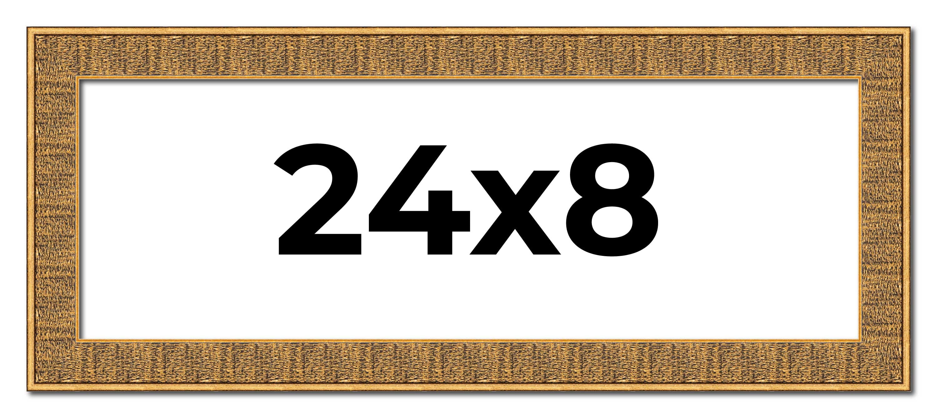 24x8 Frame Black and Gold Distressed Solid Wood Sonoma Picture Frame ...