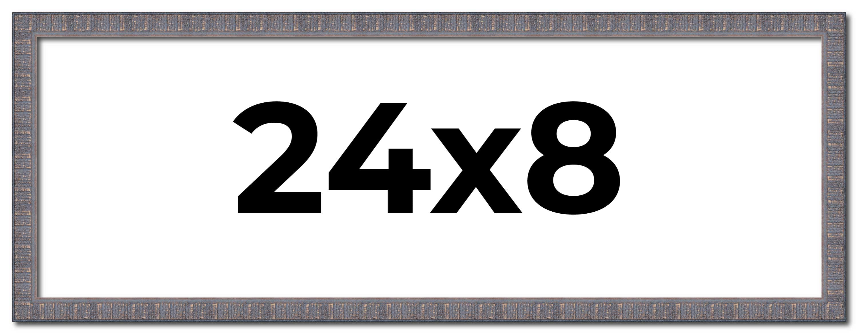 24x8 Frame Slate Blue Distressed Rustic Solid Wood Picture Frame | 0.75 ...