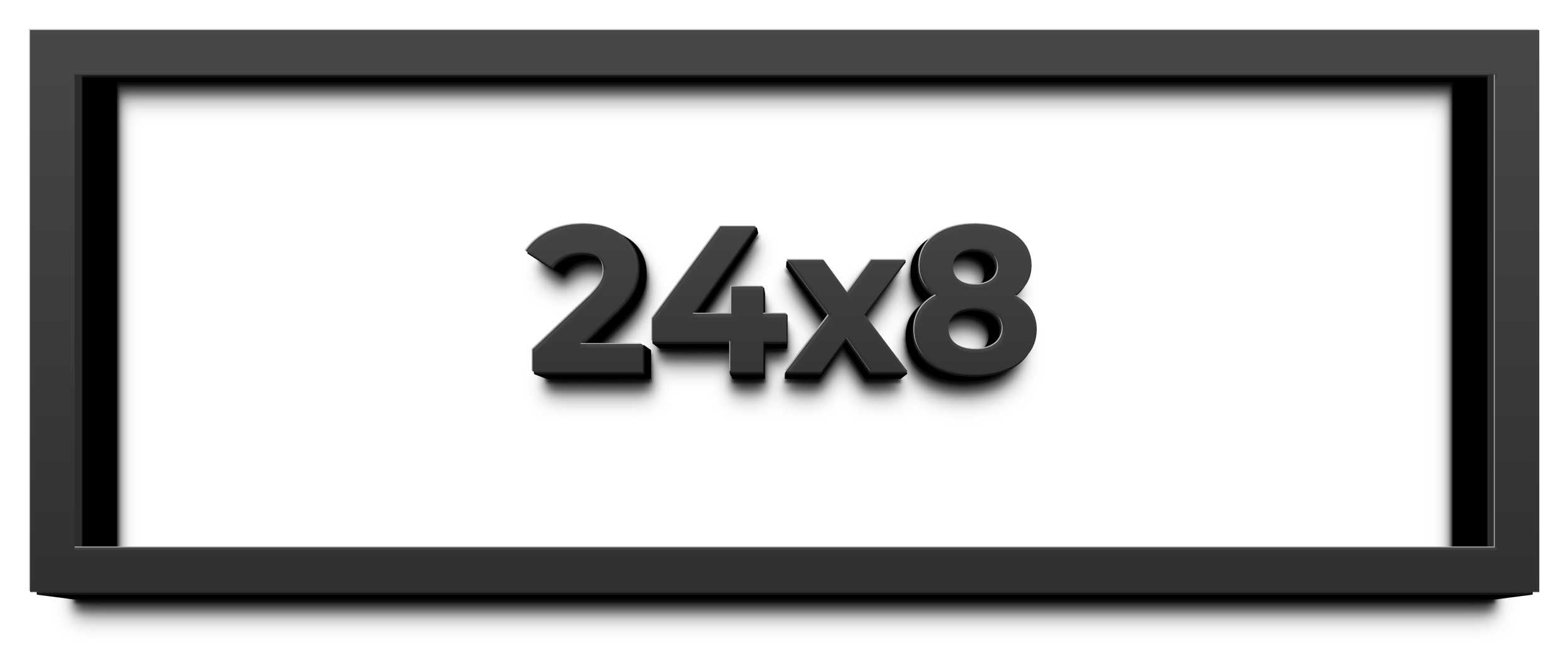 24x8 Shadow Box Frame Black | 1 inches Deep Real Wood Contemporary ...