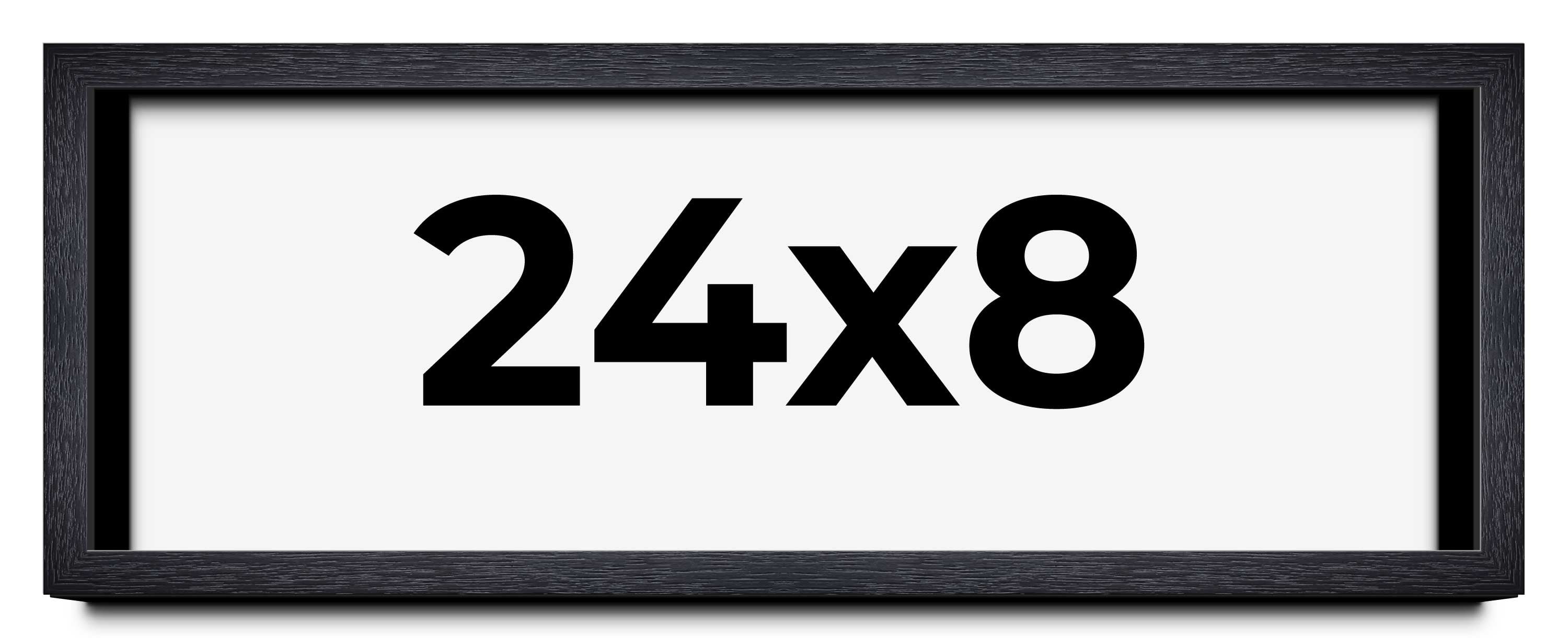 24x8 Shadow Box Frame Black | 1 Inches Deep Real Wood Farmhouse ...