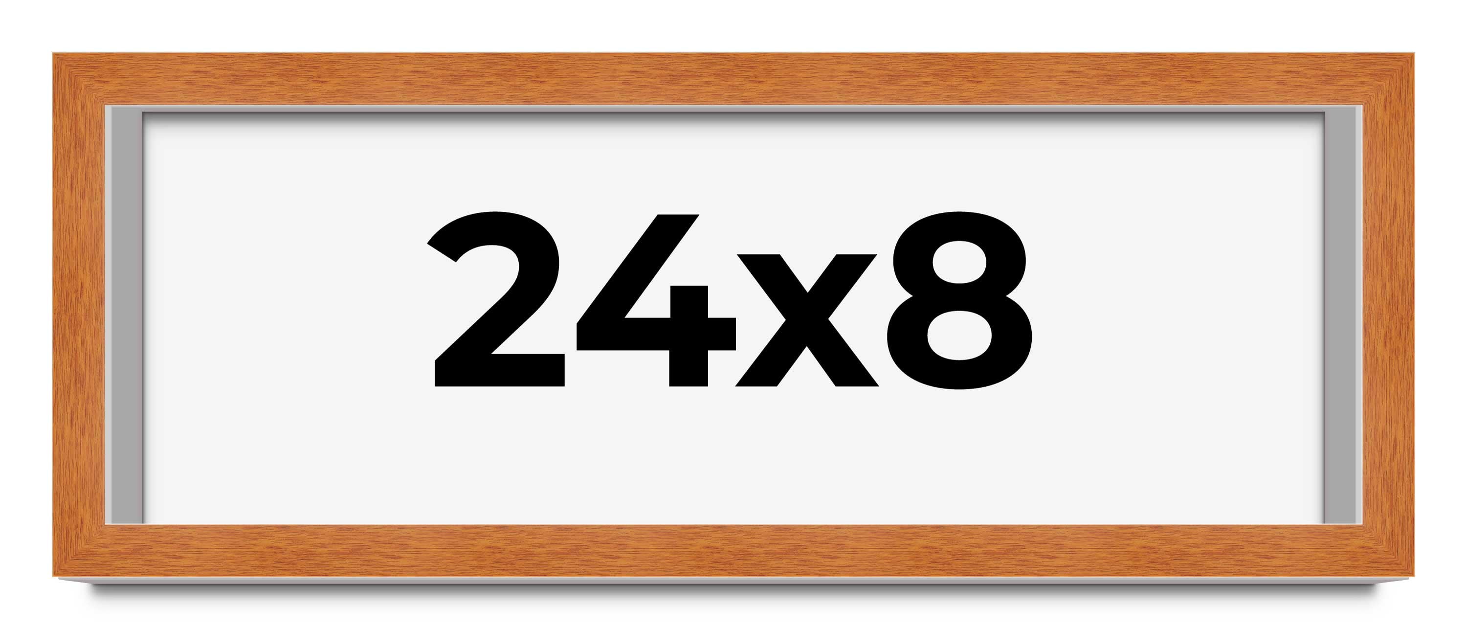 24x8 Shadow Box Frame Brown | 0.875 Inches Deep Real Wood Contemporary ...